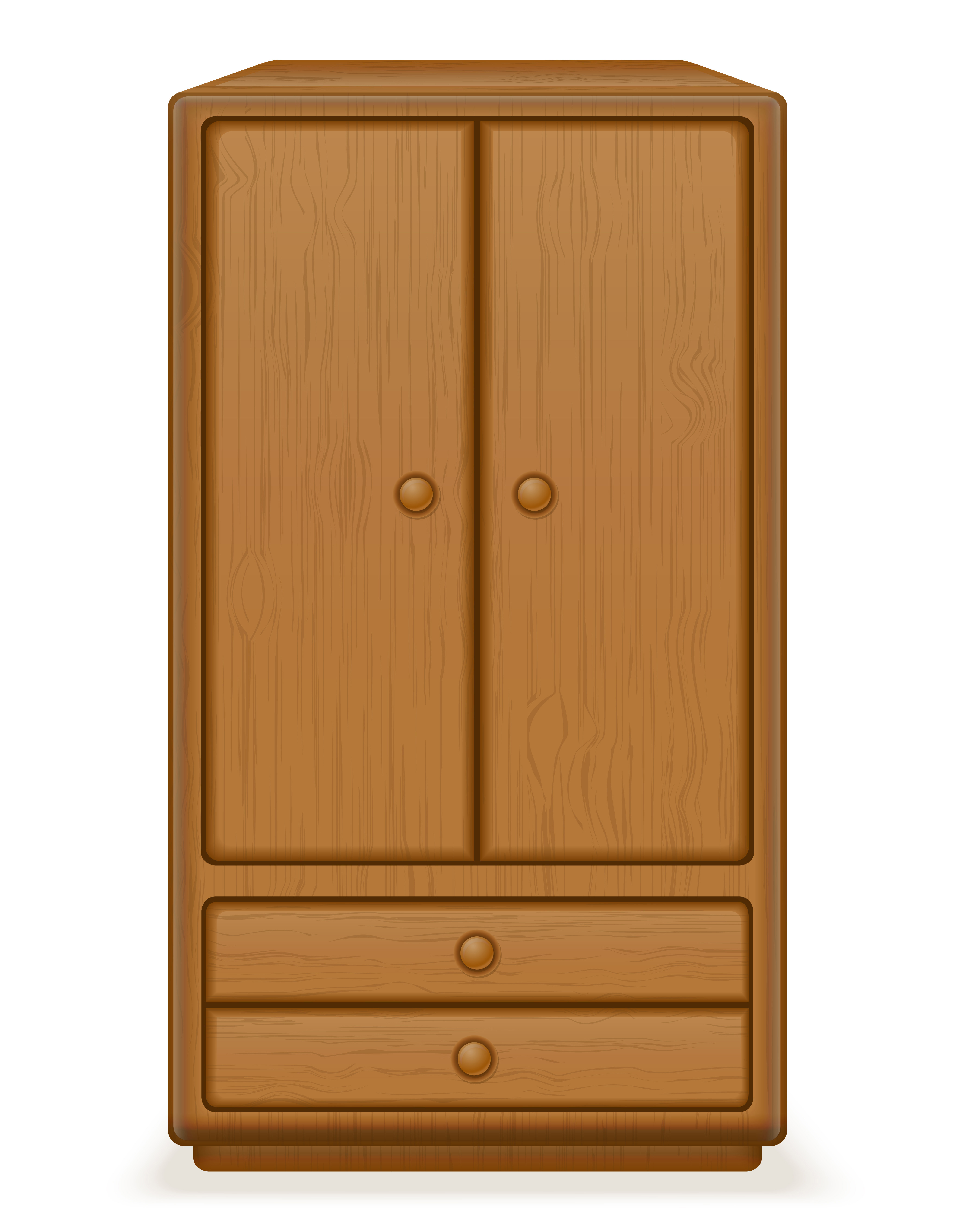 Old Retro Wooden Furniture Wardrobe Vector Illustration 492584 Vector