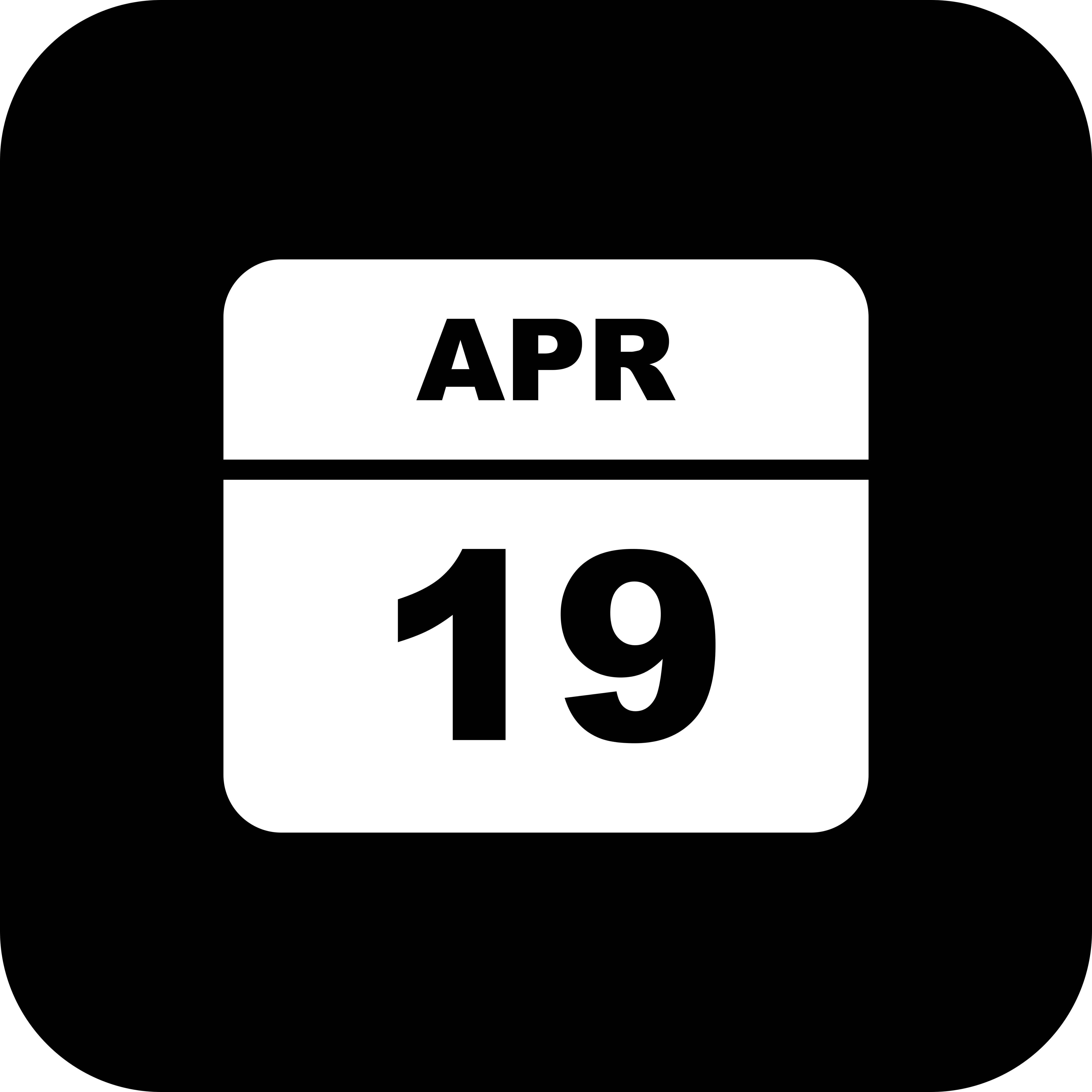April 19th Date On A Single Day Calendar 493385 Vector Art At Vecteezy
