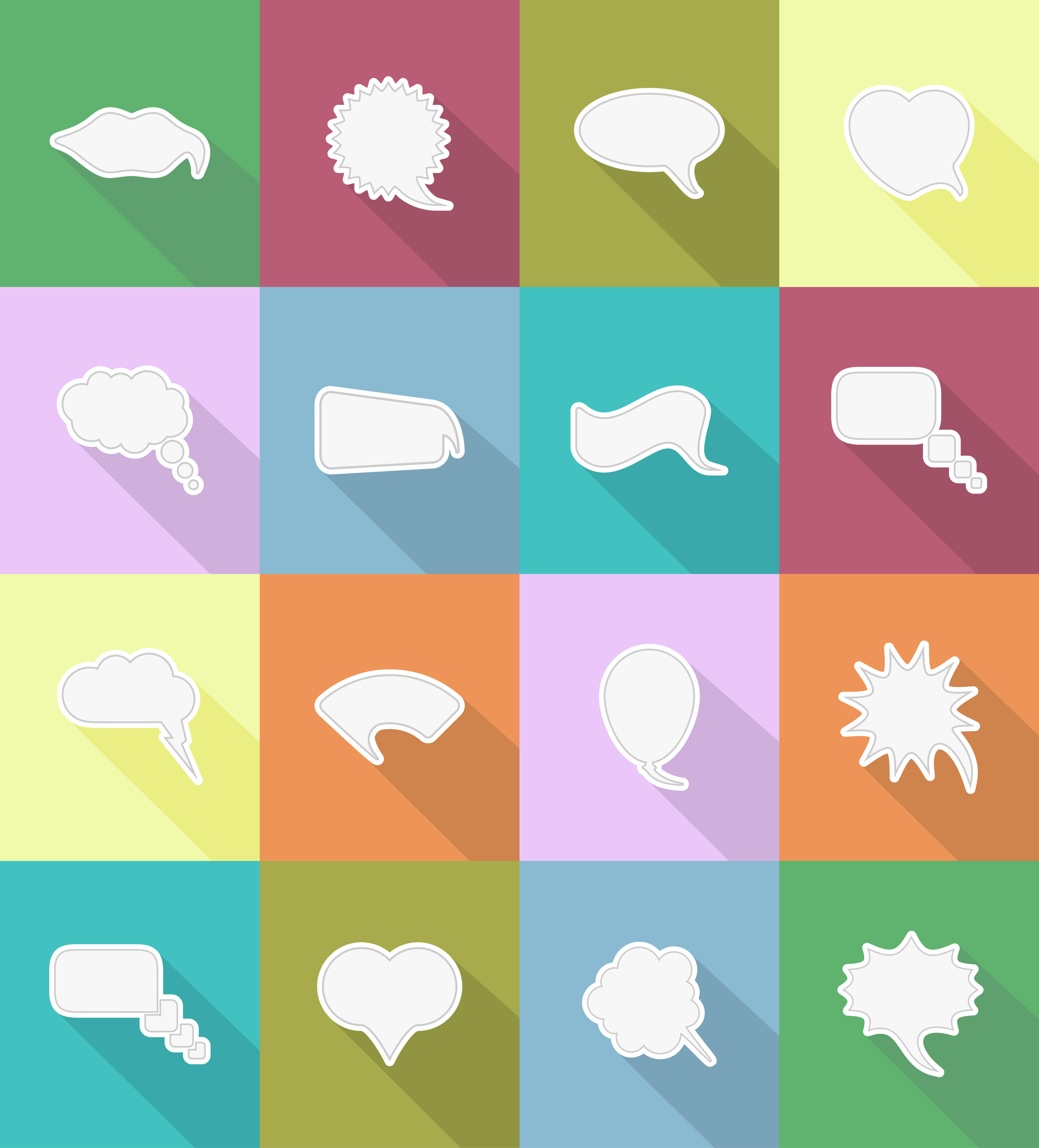 speech bubbles flat icons vector illustration 493972 Vector Art at Vecteezy