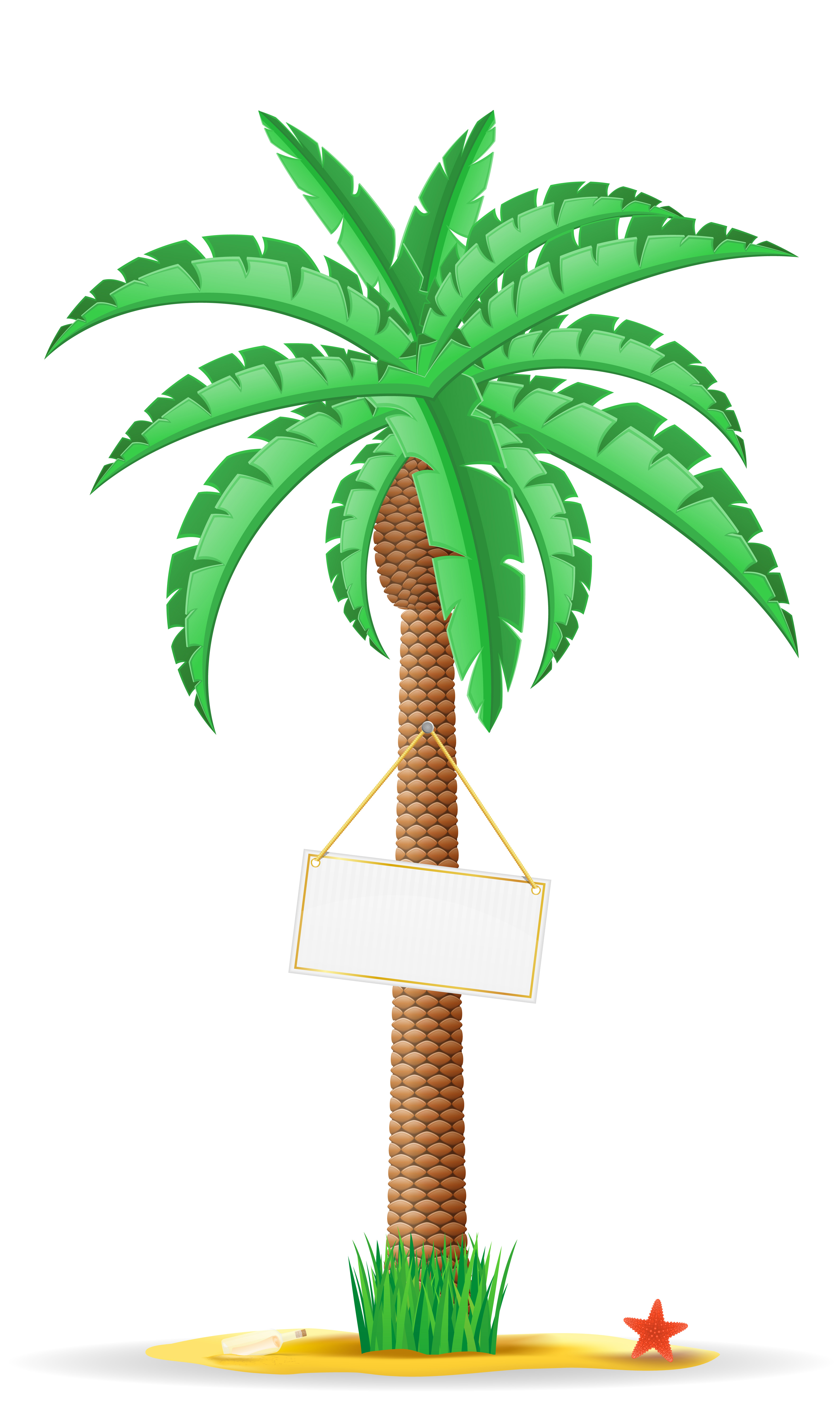 palm tree with a sign vector illustration 494089 Vector Art at Vecteezy