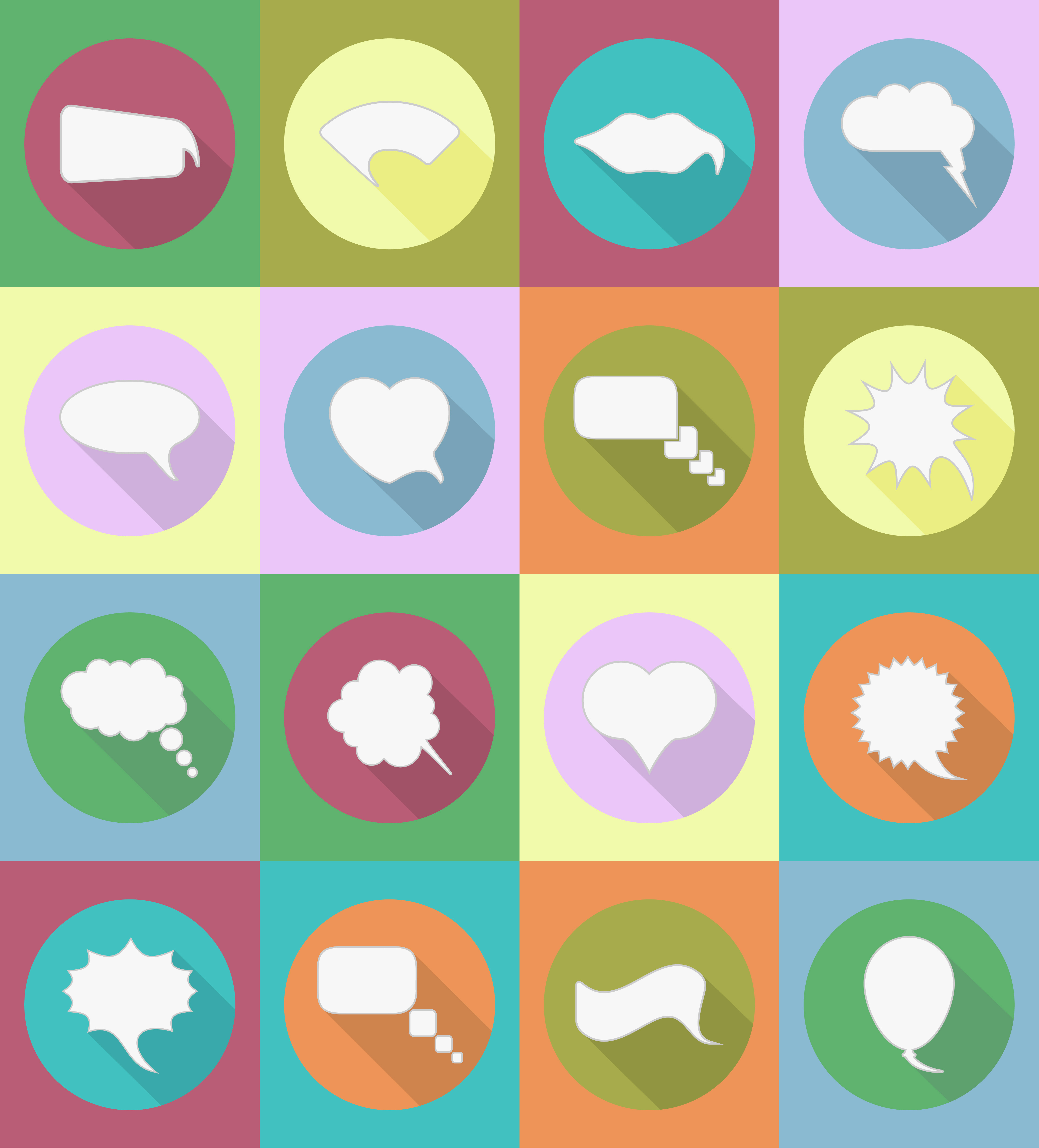 speech bubbles flat icons vector illustration 494760 Vector Art at Vecteezy