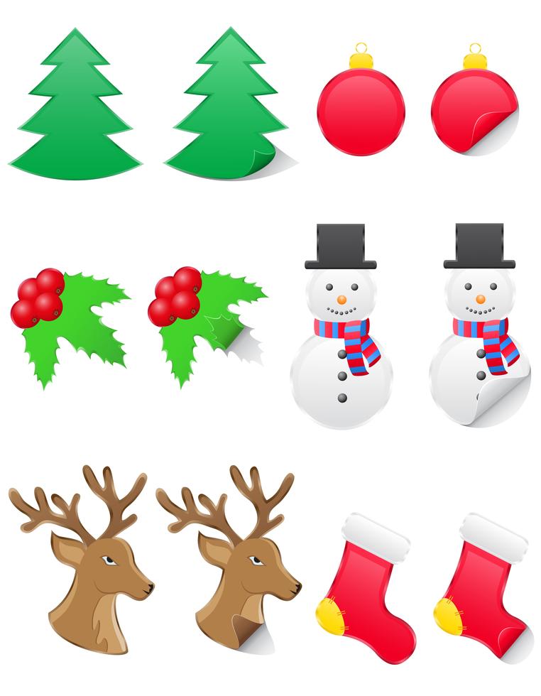 icons labels for christmas and new year vector illustration 494763 ...
