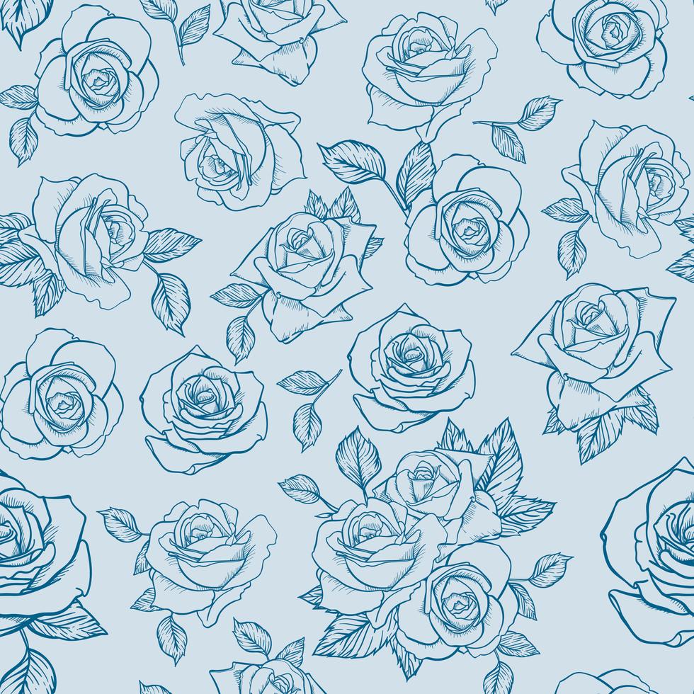 Flower Rose Seamless Pattern Vector Floral Rose Seamless Pattern