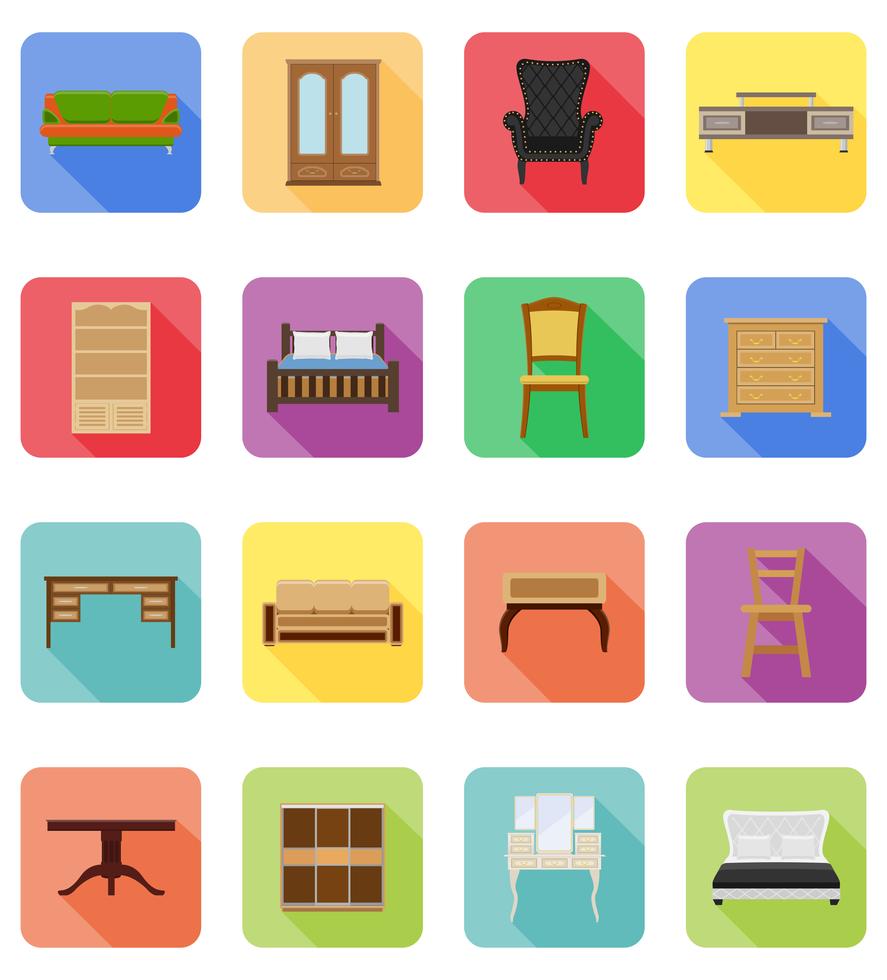 furniture set flat icons vector illustration 509983 Vector Art at Vecteezy furniture set flat icons vector illustration 509983 Vector Art at Vecteezy