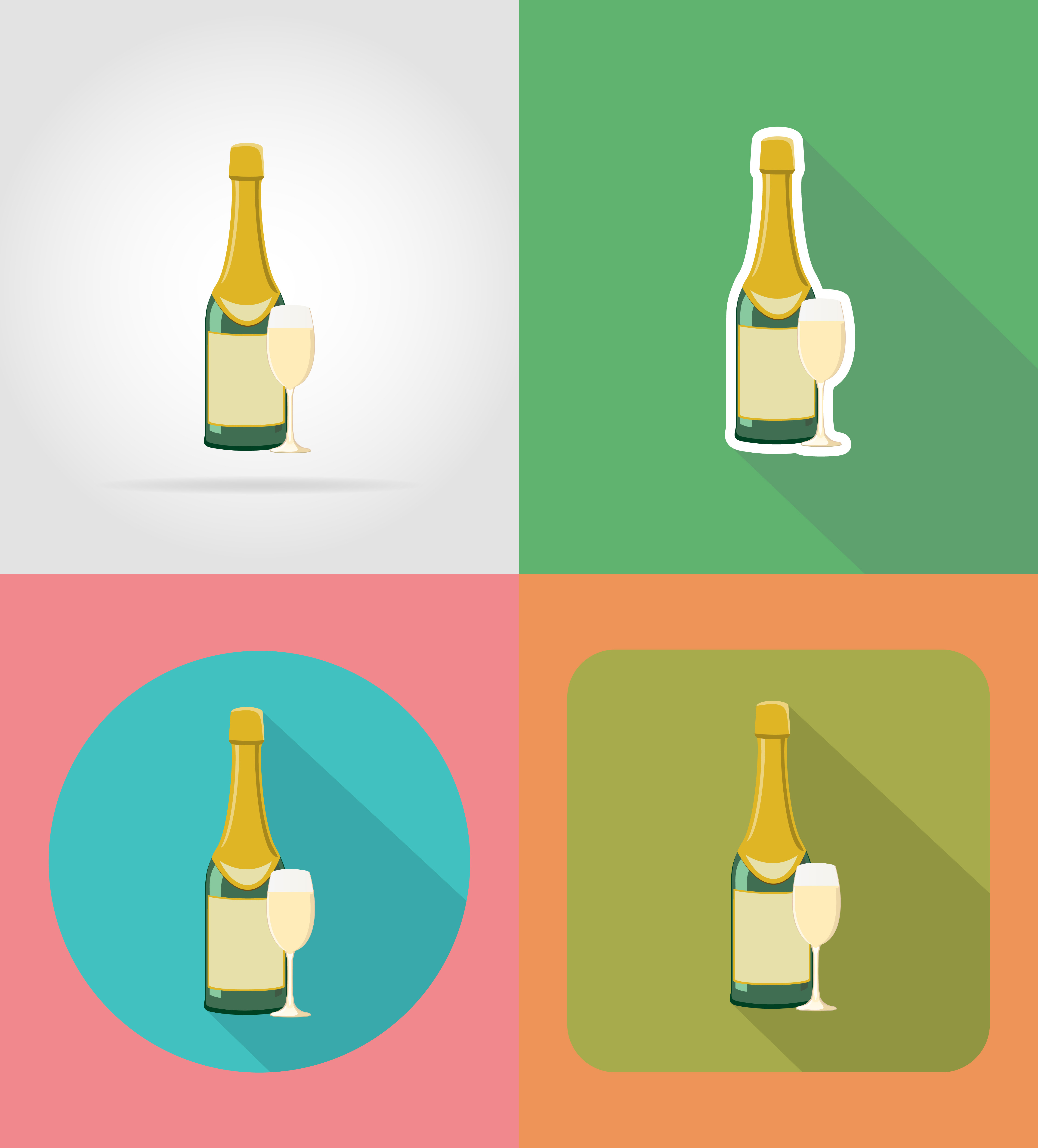 christmas and new year flat icons vector illustration 510420 Vector Art ...