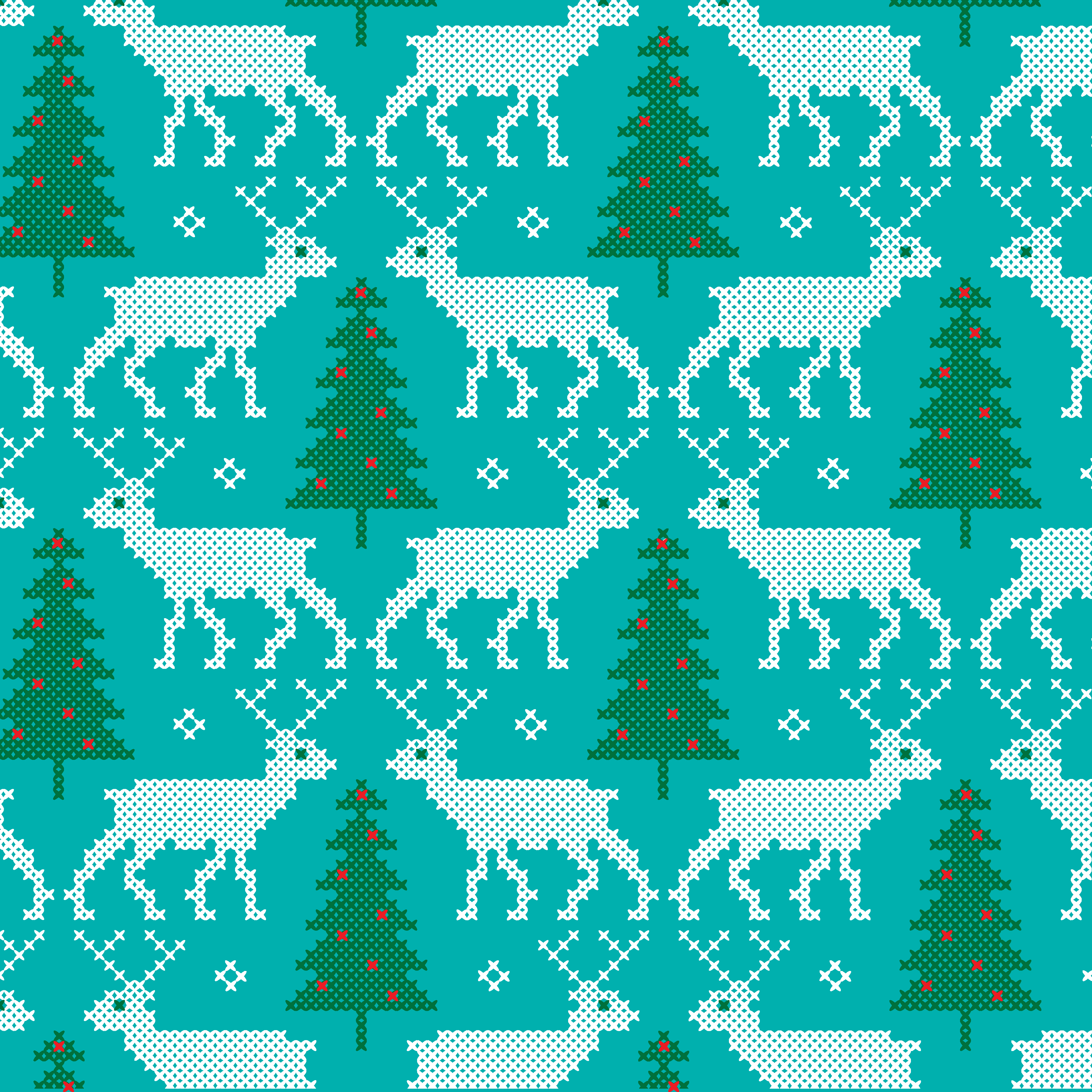 embroidered reindeer and trees pattern 511163 Vector Art at Vecteezy