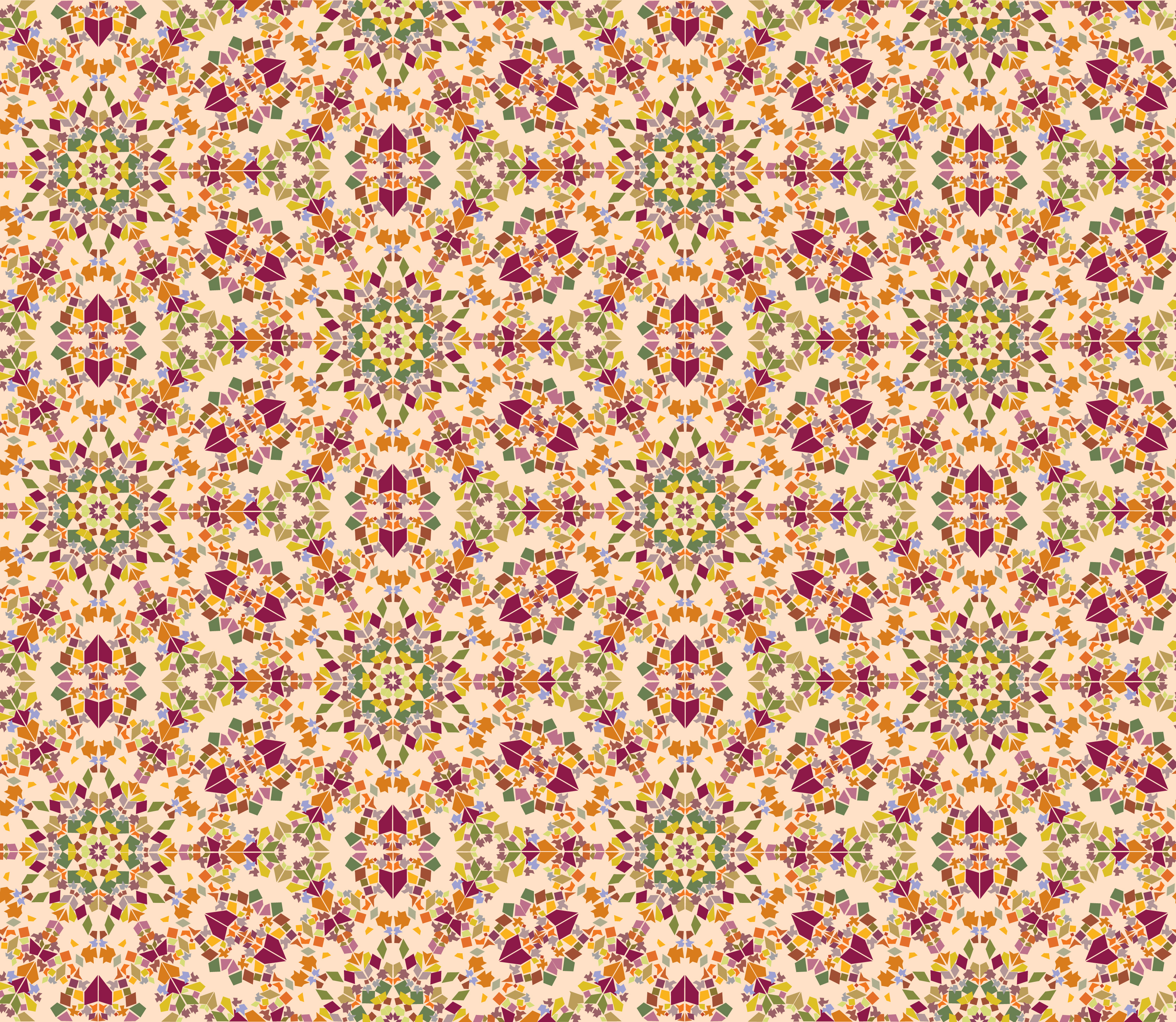 Abstract Oriental Floral Seamless Pattern Flower Mosaic Ornament
