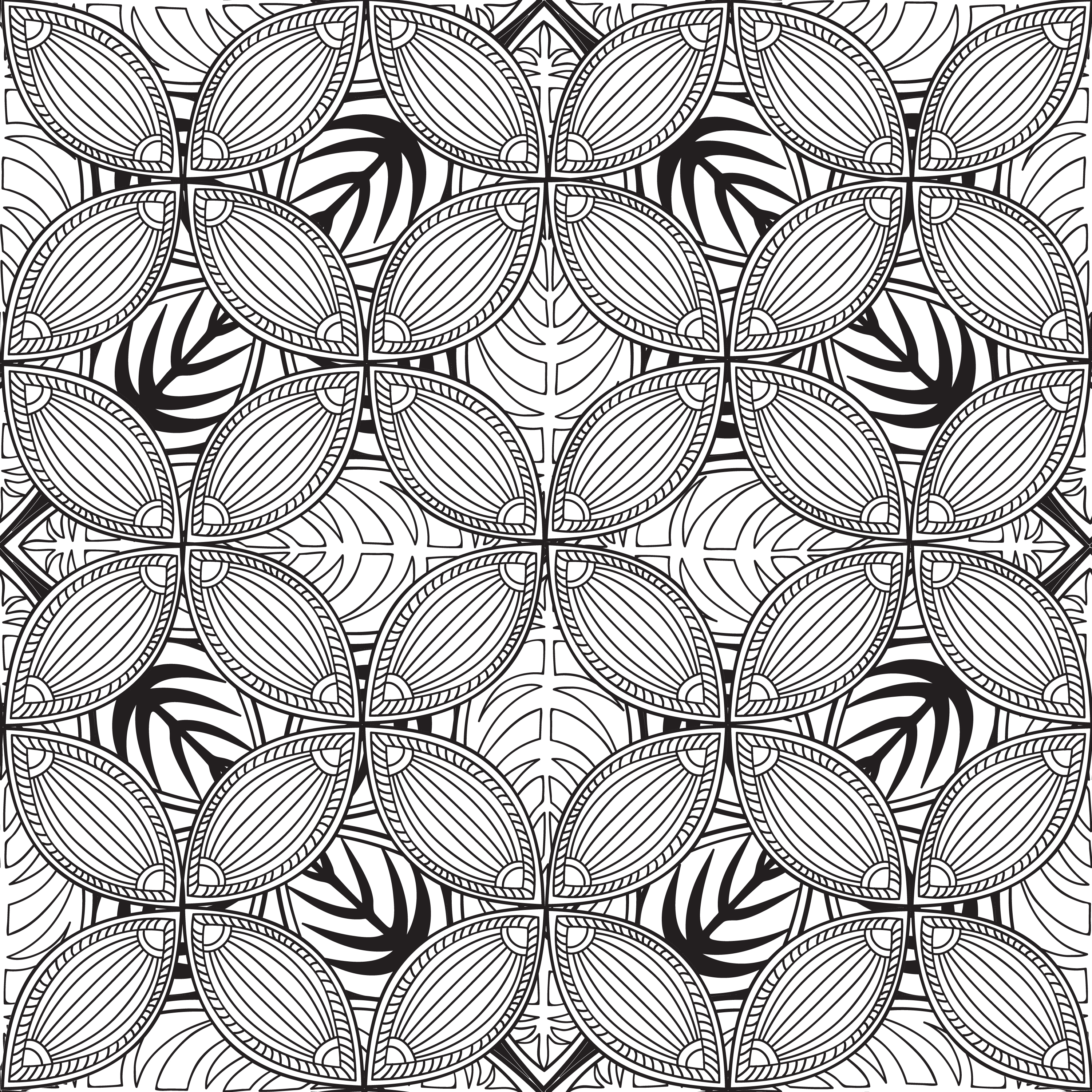 Floral Seamless Pattern Linear Ornament Abstract Background 511805