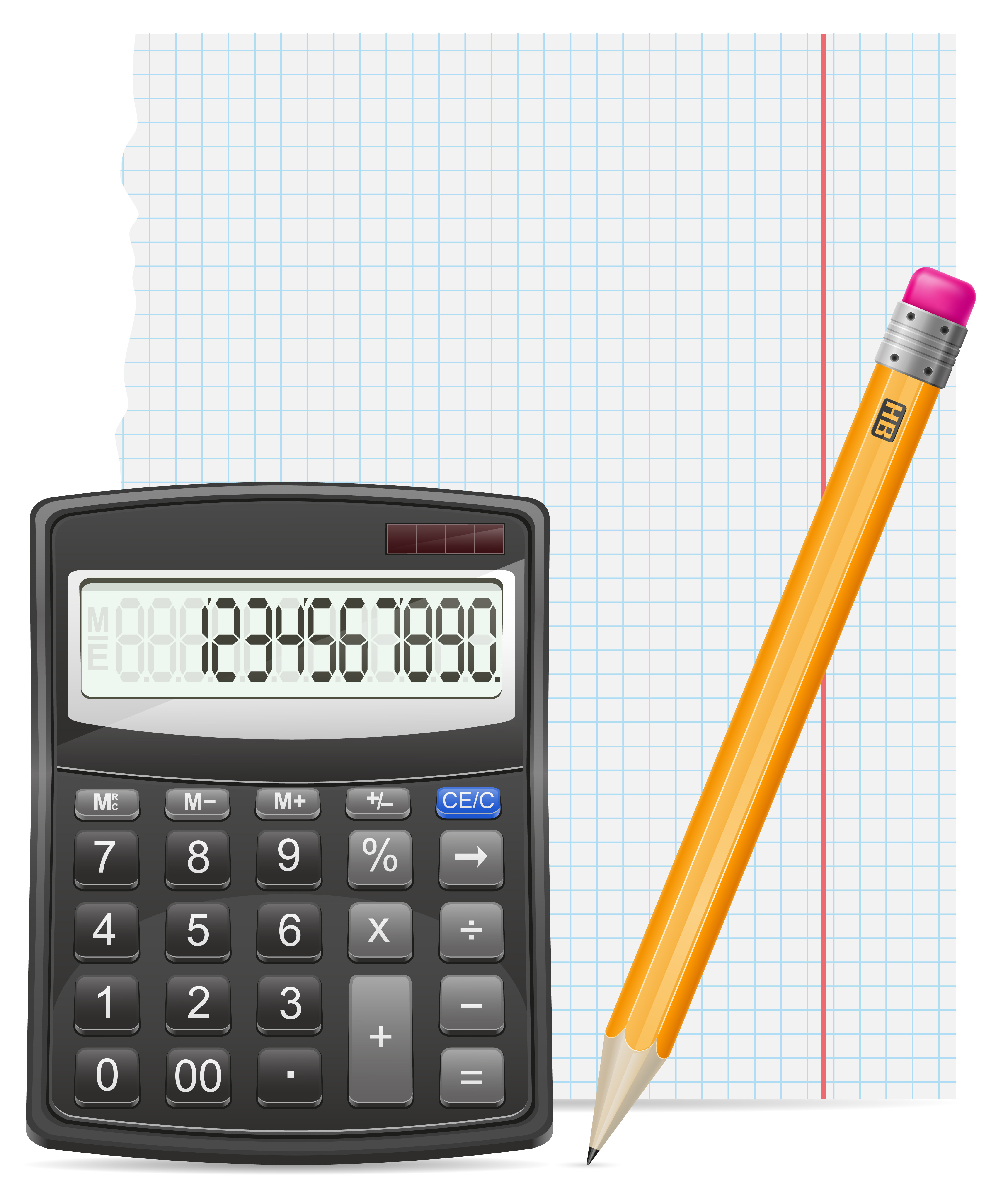 Calculator Piece Of Paper And Pencil Vector Illustration 514988 Vector calculator-piece-of-paper-and-pencil-vector-illustration-514988-vector