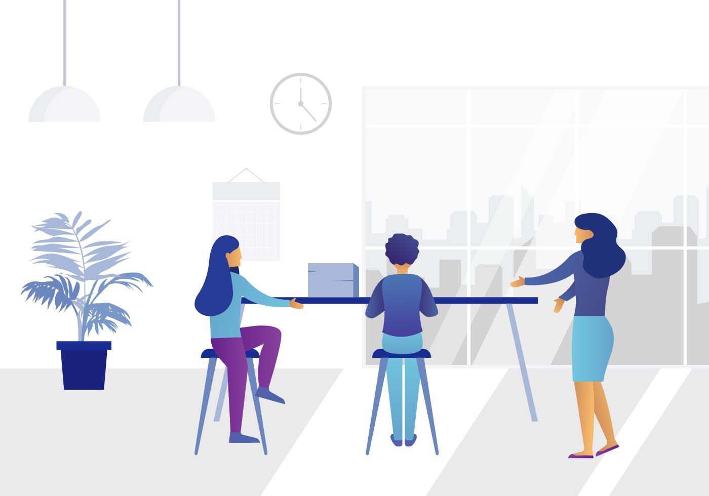 Office Workplace In Flat Style 516817 Vector Art At Vecteezy