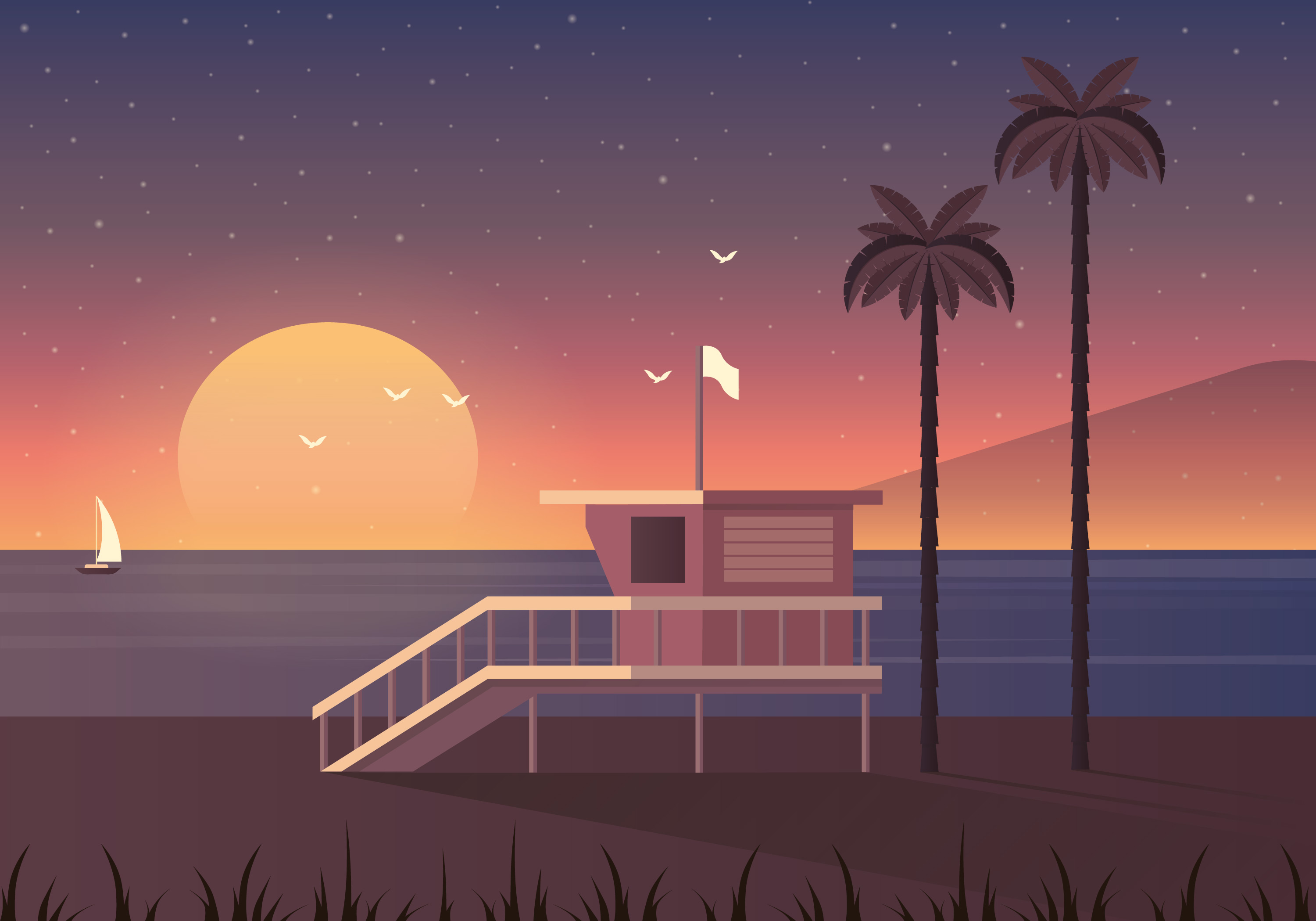 Vector Landscape illustration 517846 Vector Art at Vecteezy