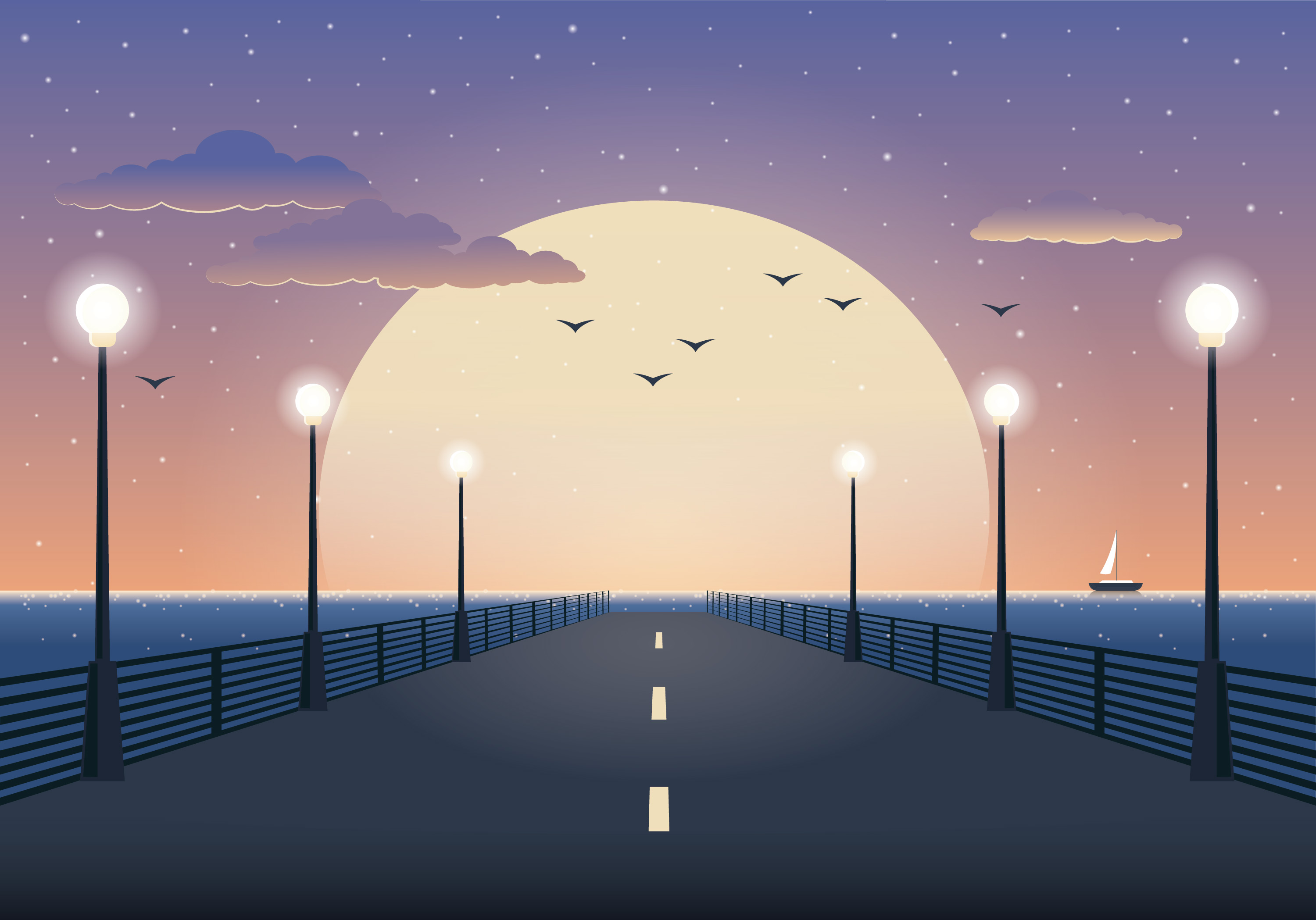 Vector Landscape illustration 517861 Vector Art at Vecteezy