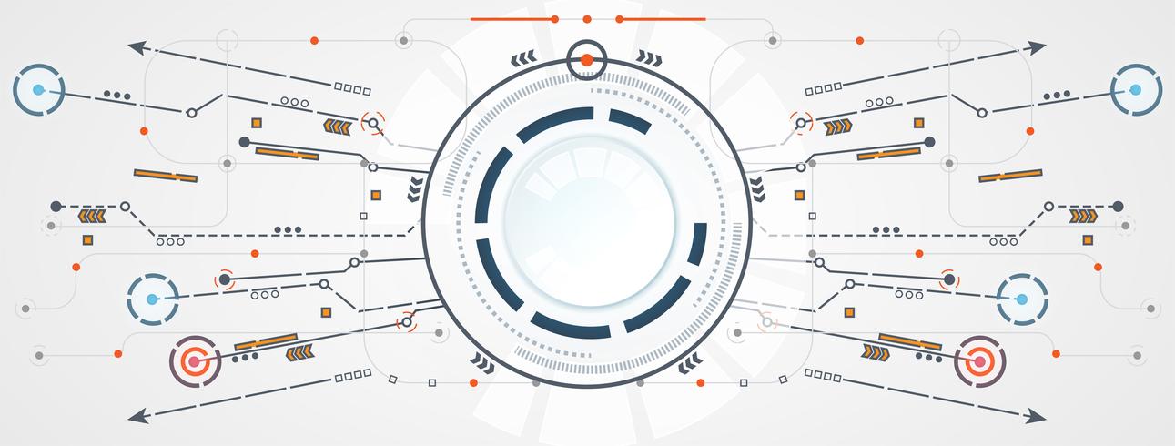 Abstract Technology Circle Circuit Digital Link Connection On Hi Tech