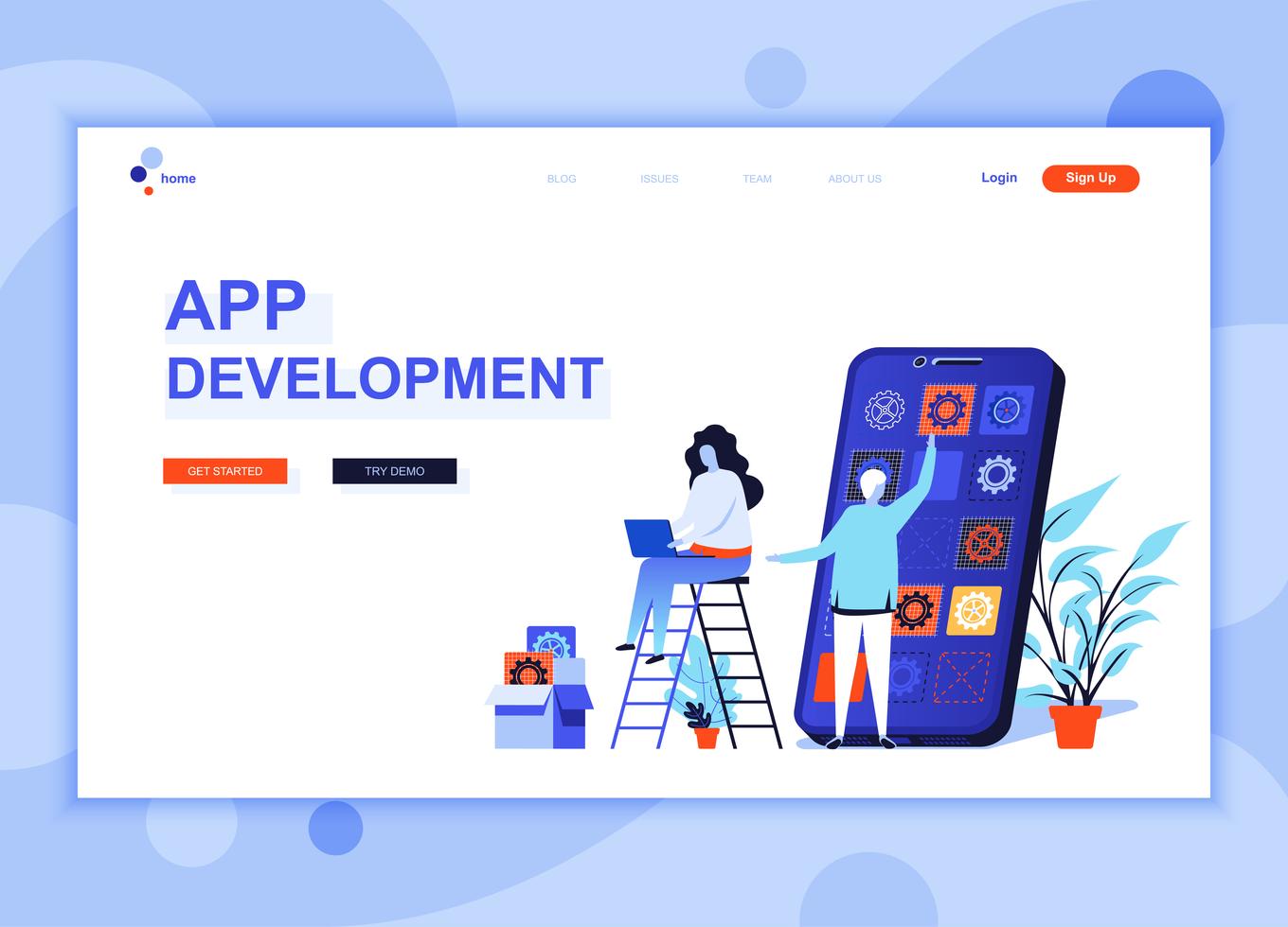 Modern flat web page design template concept of App Development ...