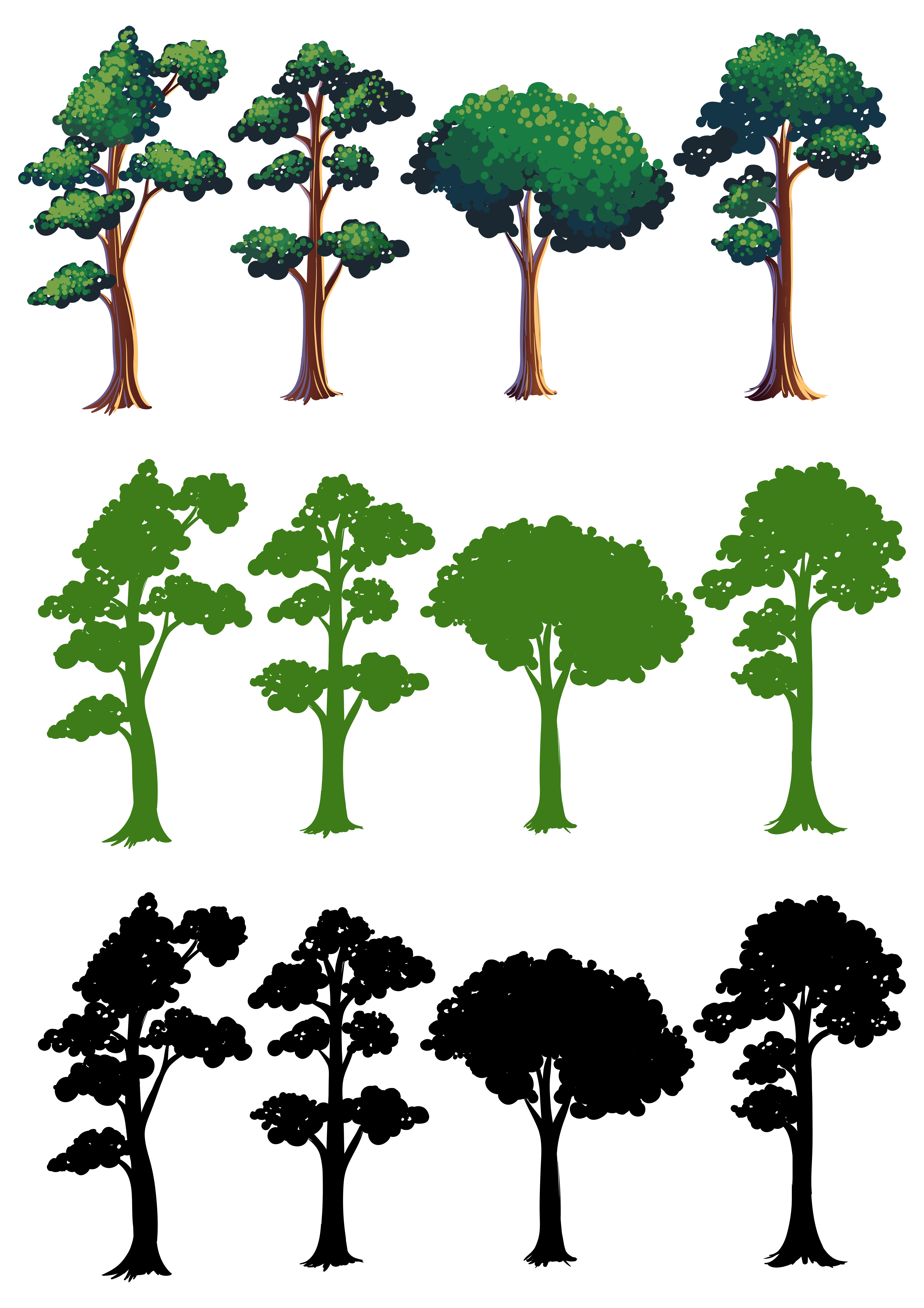 Set of different tree design 519312 Vector Art at Vecteezy
