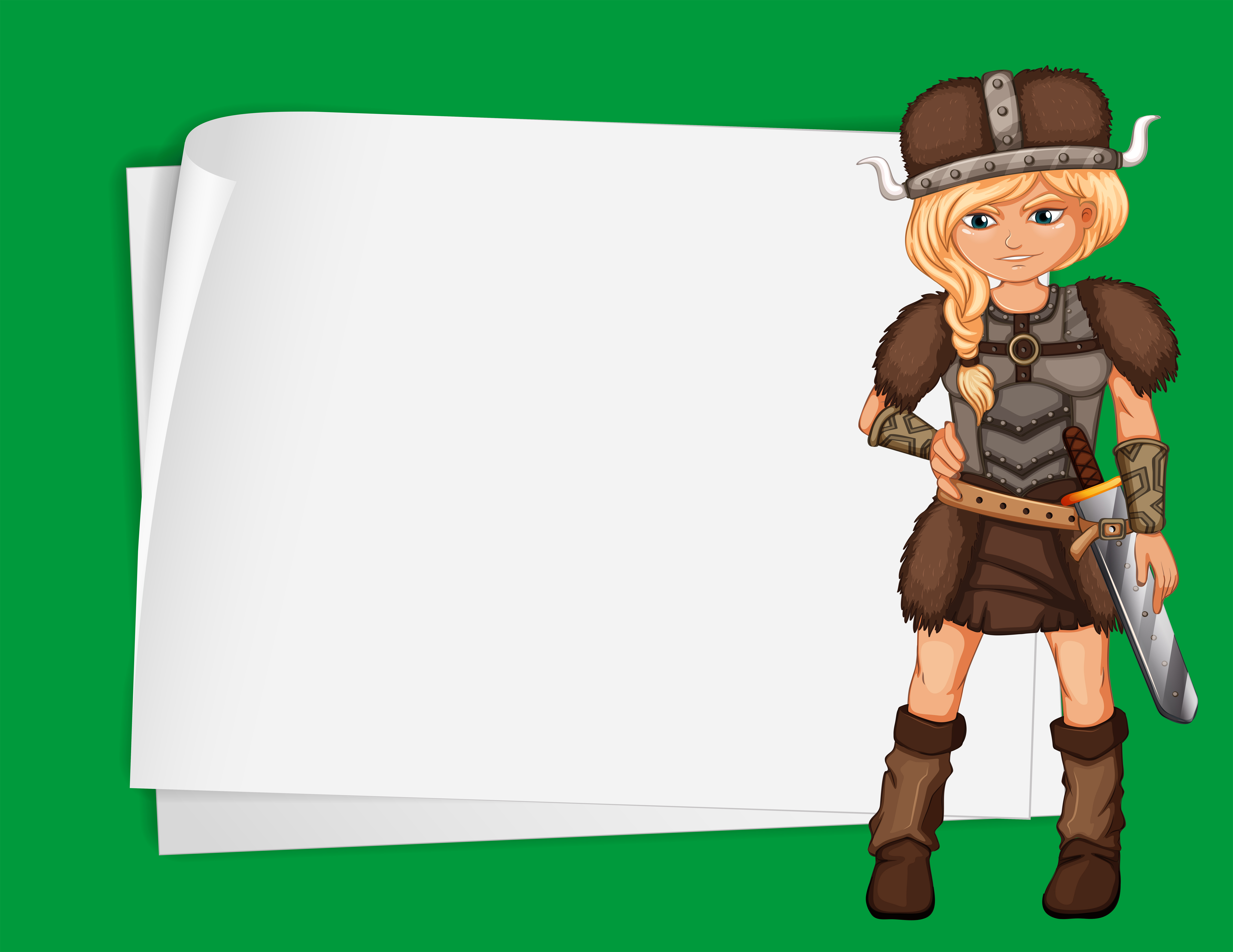 Female Viking Warrior Clip Art