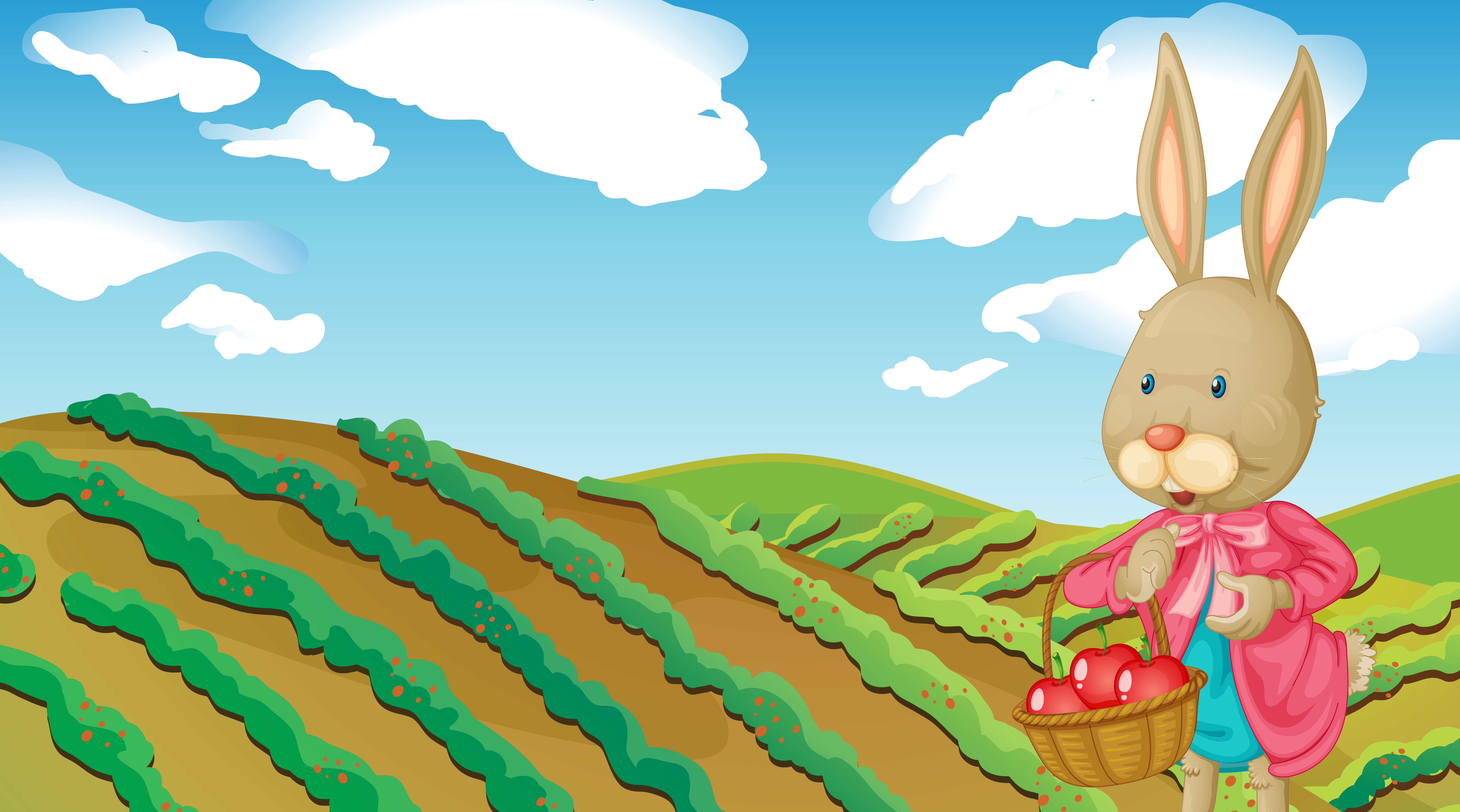 A rabbit and a farm 521190 Vector Art at Vecteezy