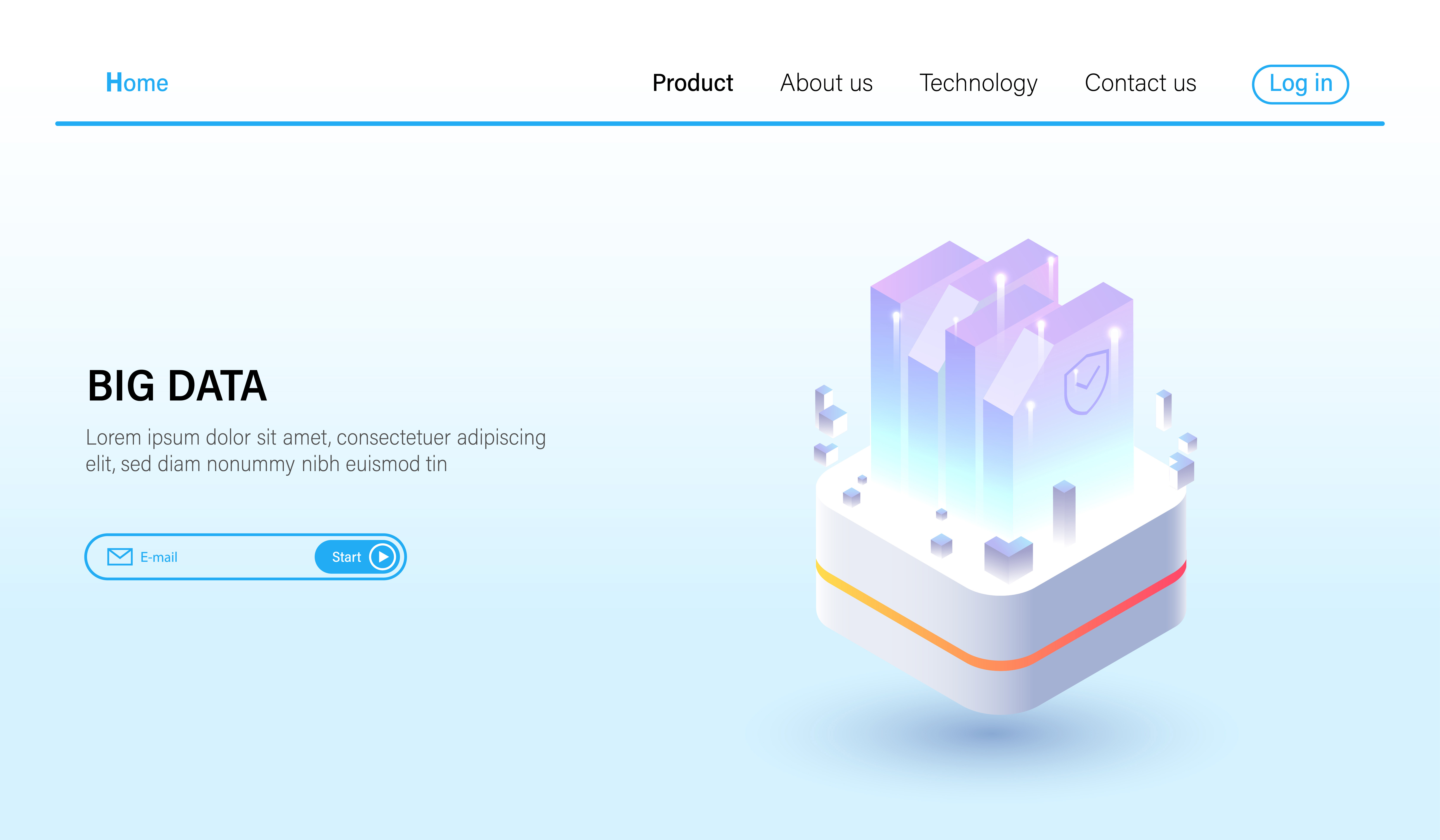 Isometric Of Big Data Processing And Data Hosting Server Concept Datacenter Blockchain
