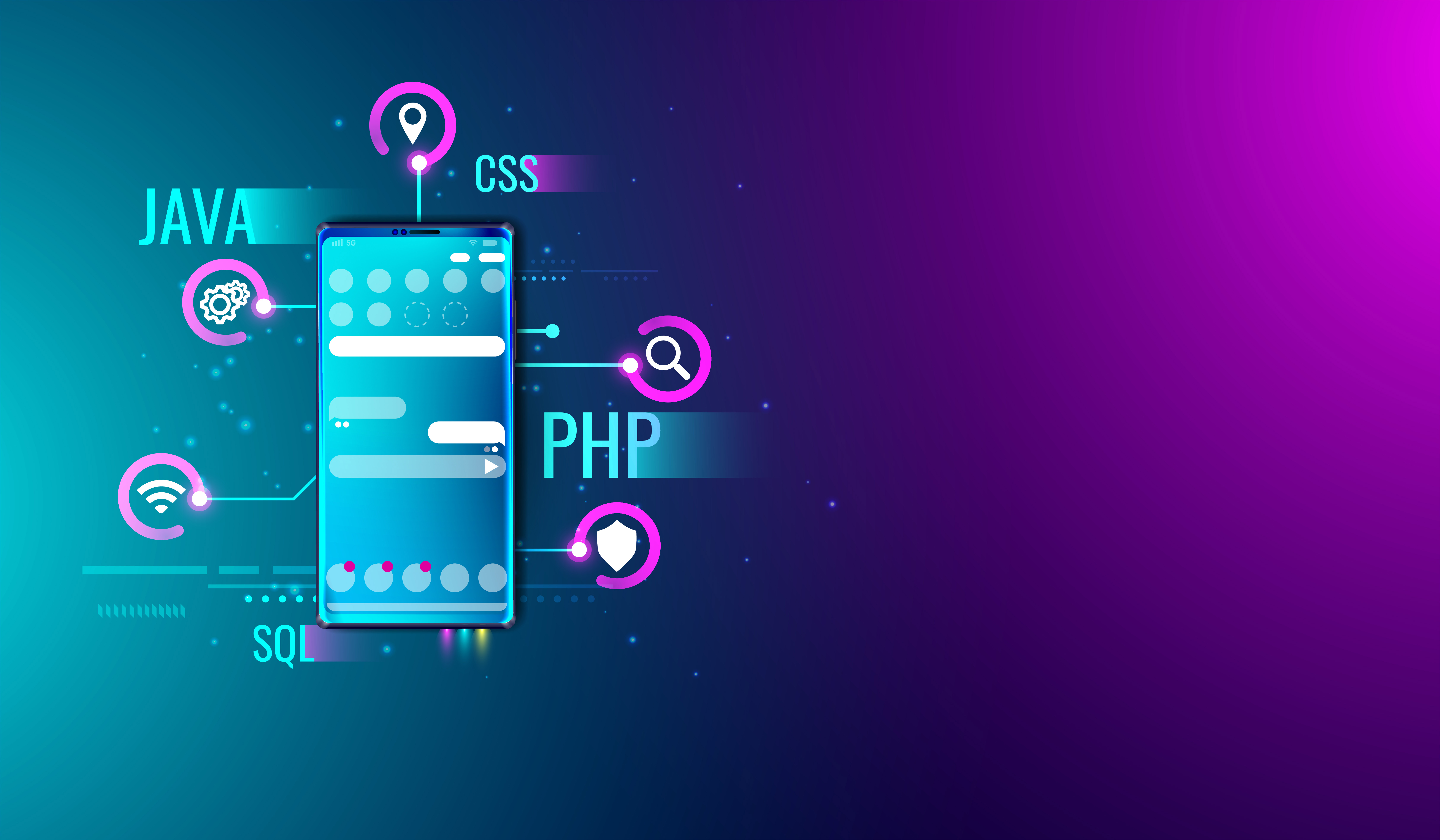 Mobile Application Ui Ux Design And Development Concept On Smartphone Screen And Programming