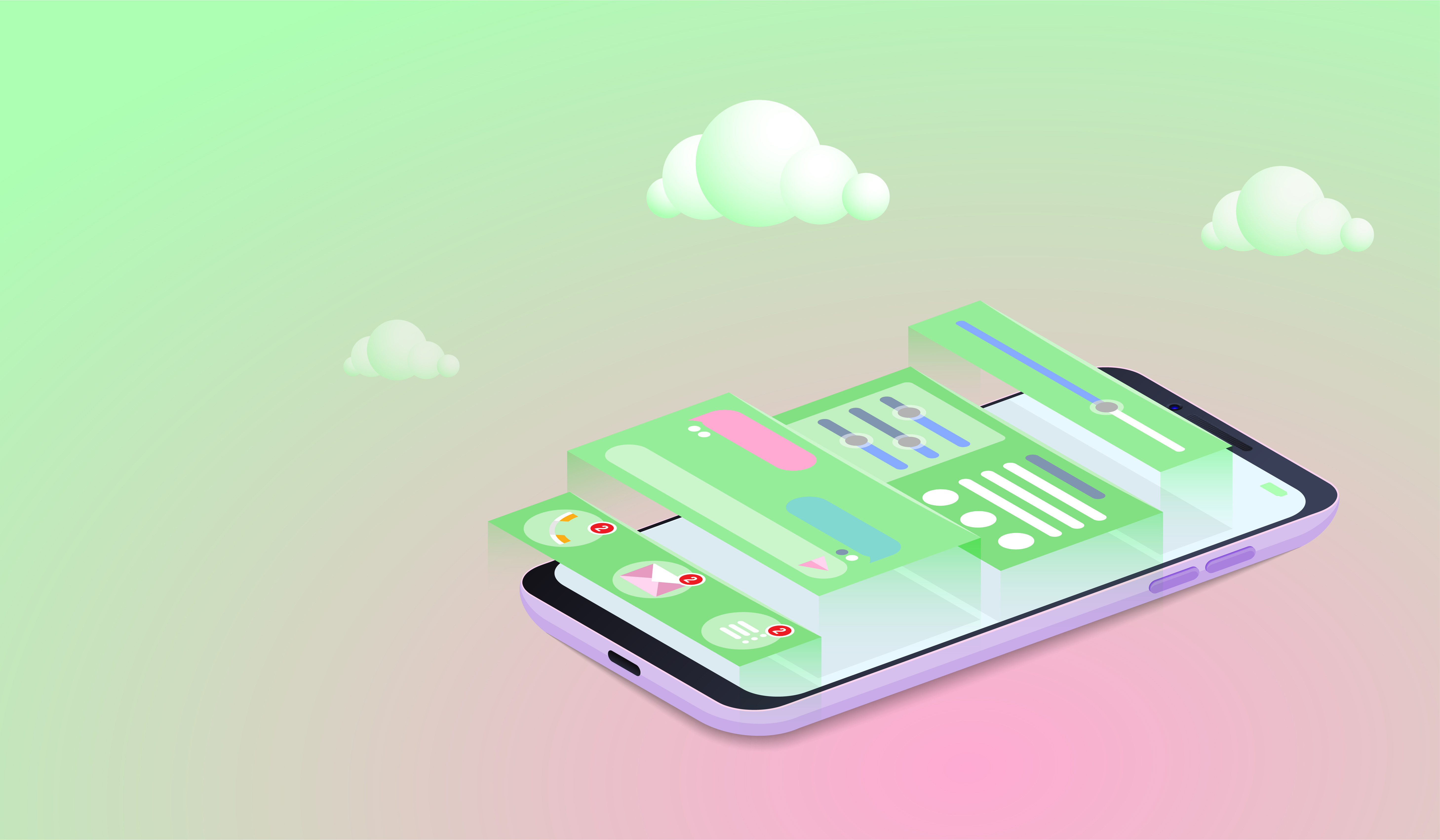 Mobile Application Development Concept Smartphone User Interface