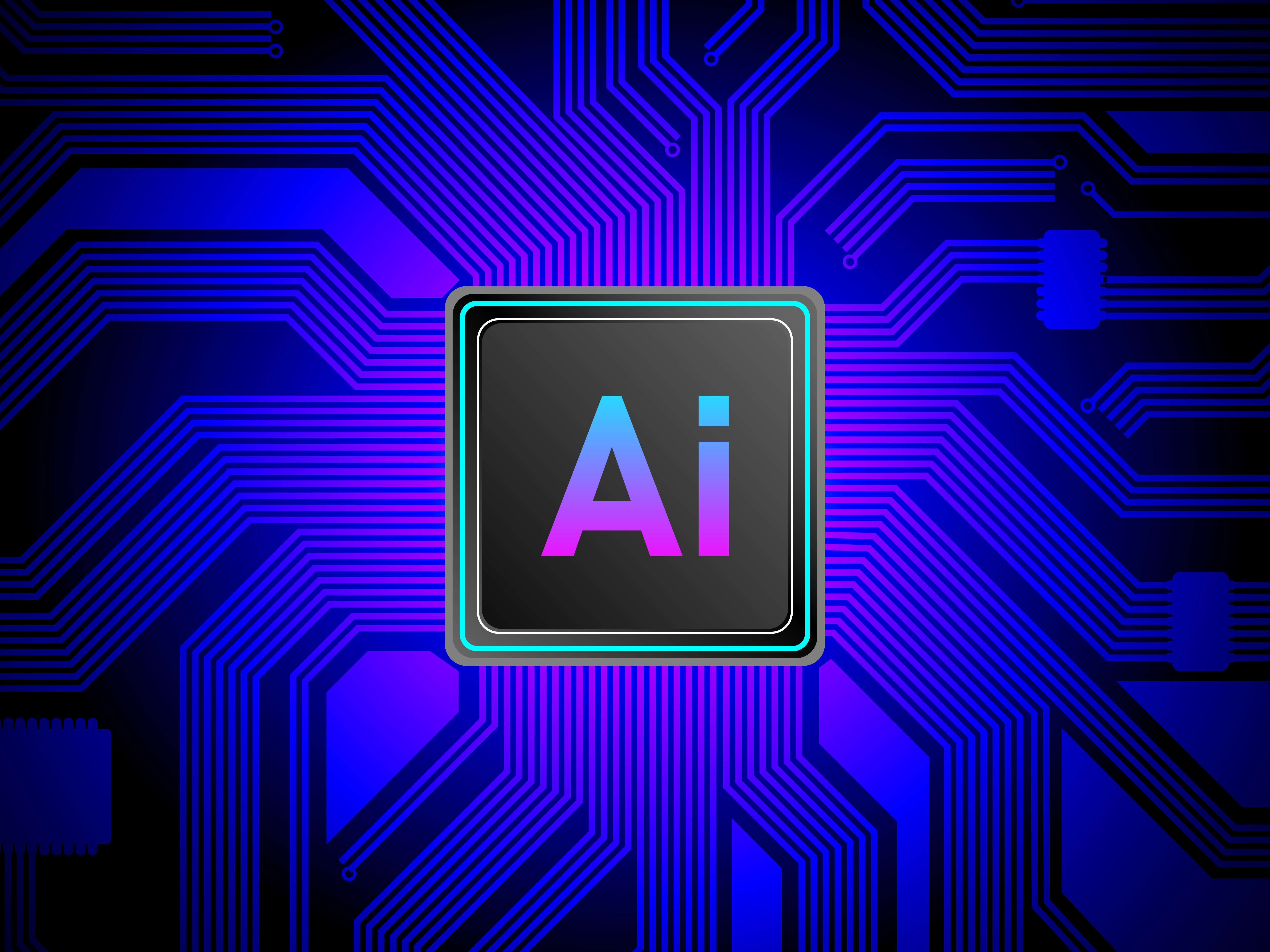 Artificial Intelligence CPU processors concept, Ai computing with ...
