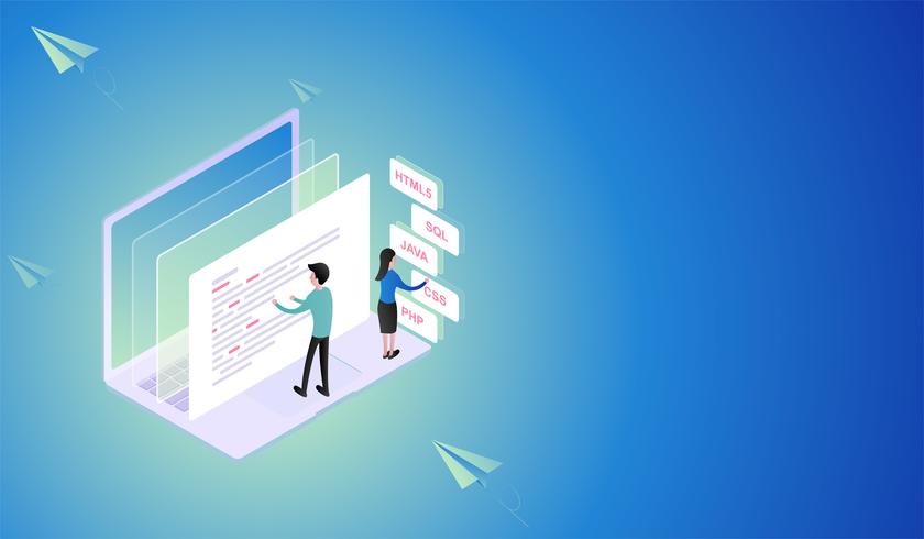 Processing Of Software And Programming Development Isometric Concept Best Programming Languages