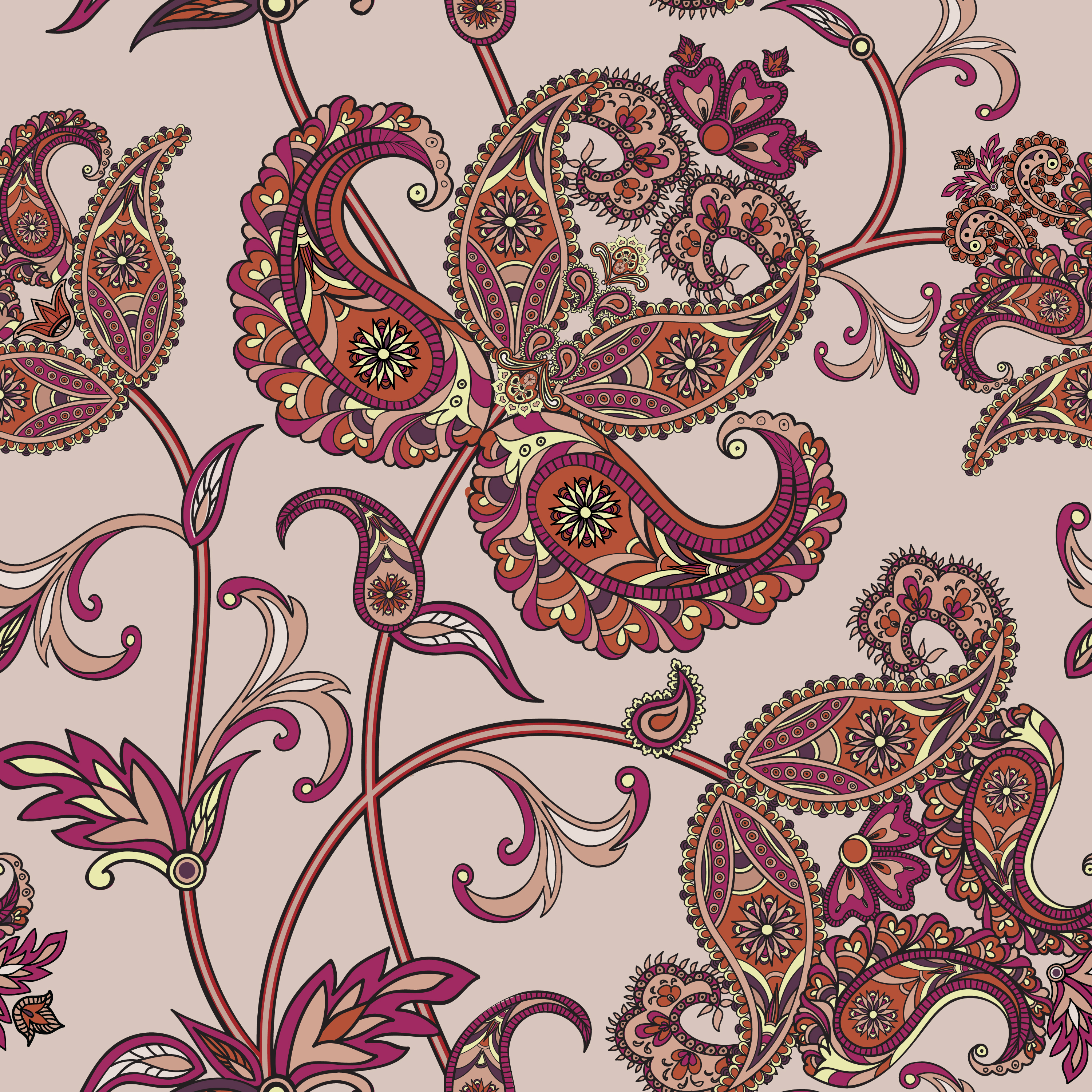 Floral seamless background. Oriental ornament. Flower pattern. 523657 ...