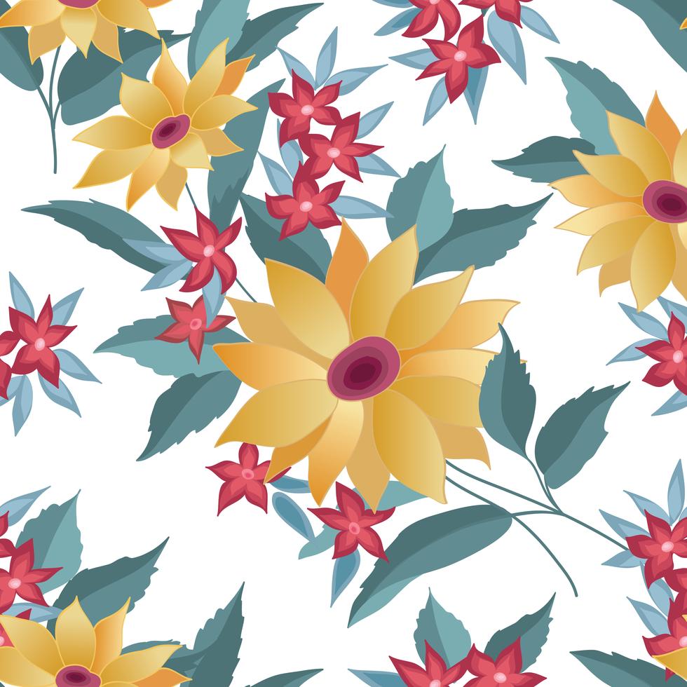 Floral seamless stylish pattern. Spring flower background 523895 Vector ...