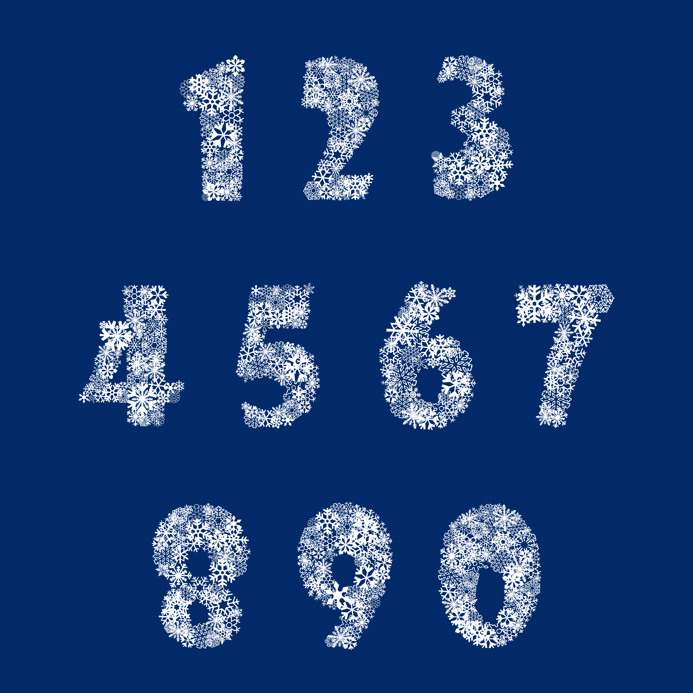 Numbers set from snowflake. See also background 524044 Vector Art at ...