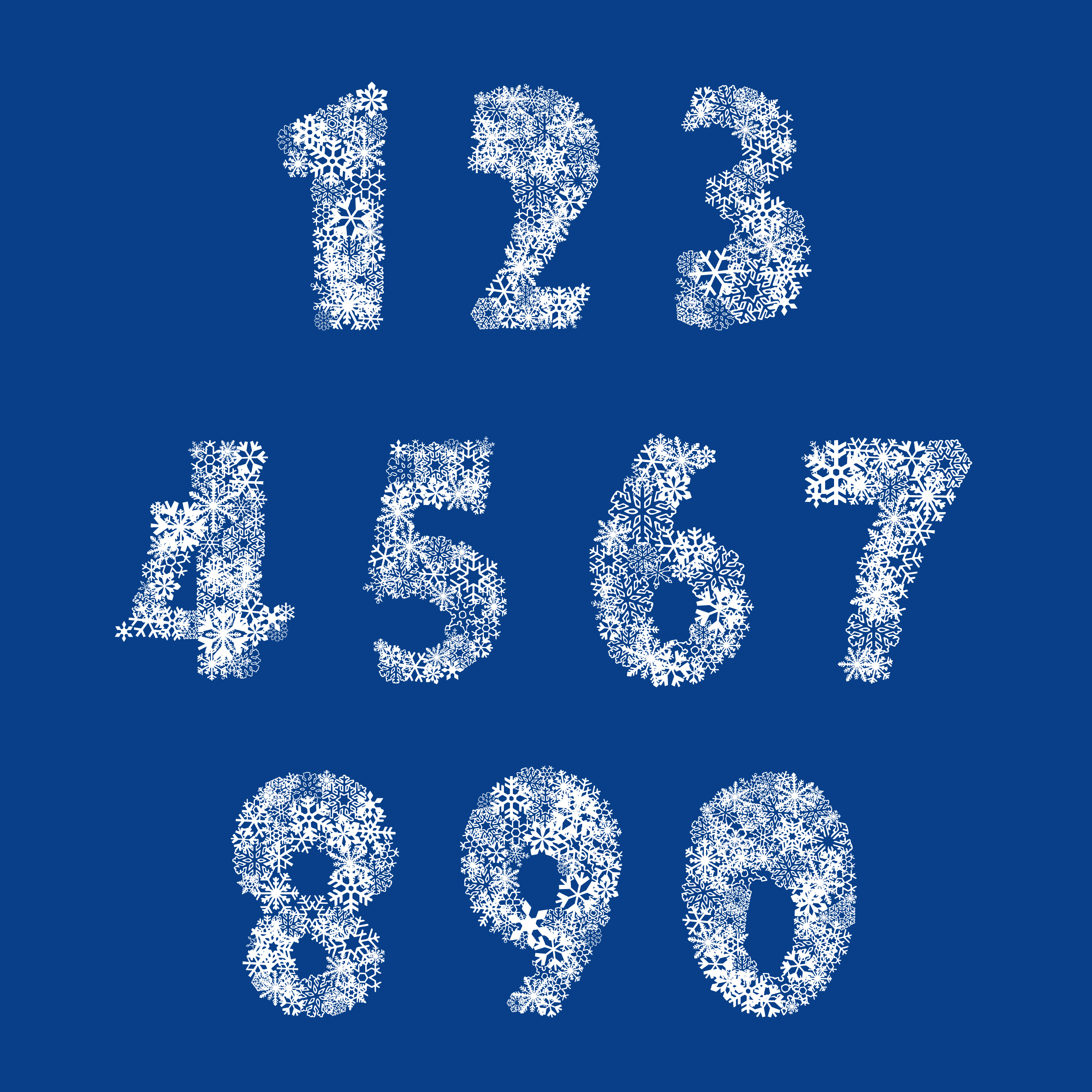 Numbers set from snowflake. See also background 524401 Vector Art at ...