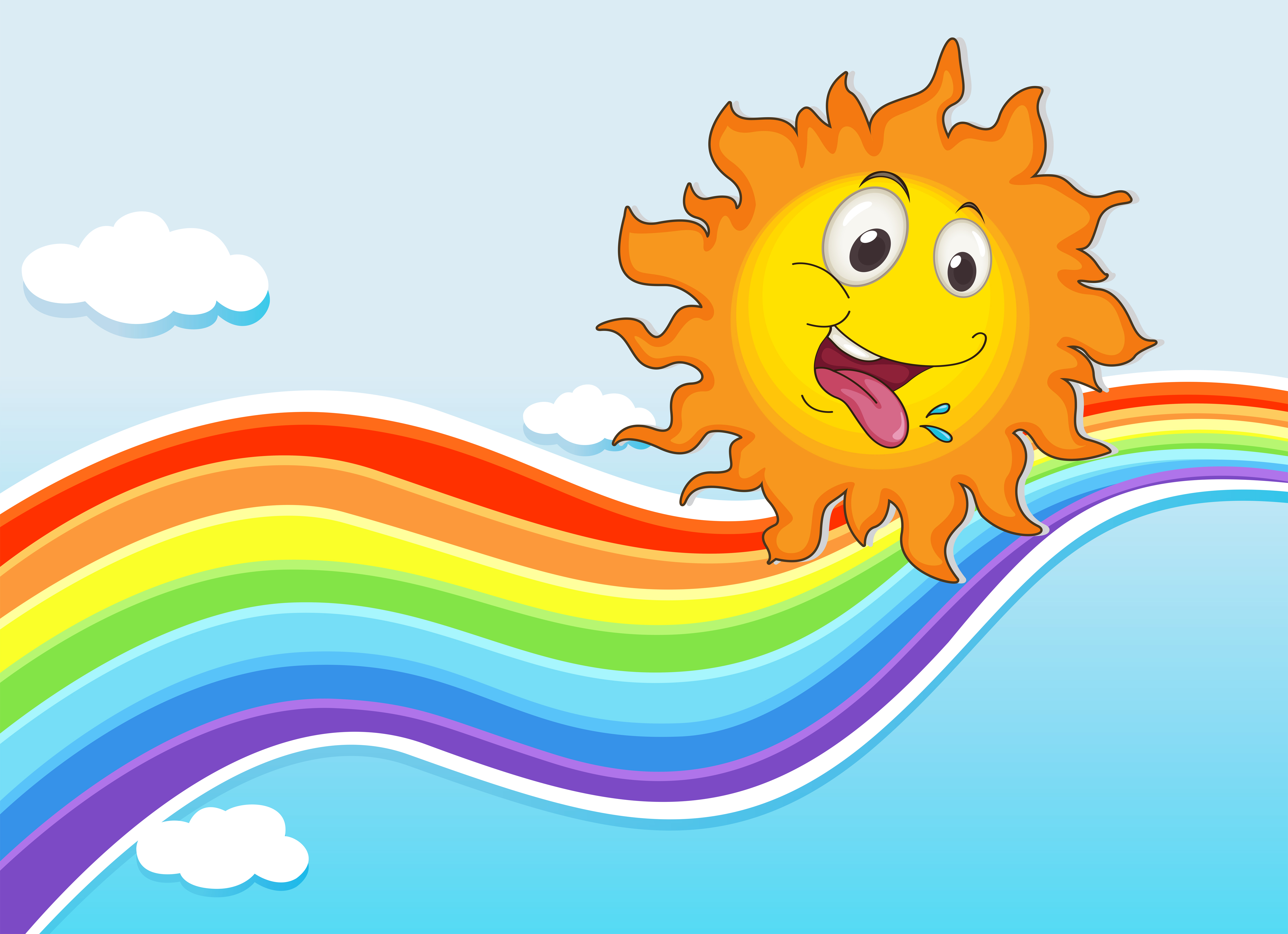 Sun And Rainbow Clipart