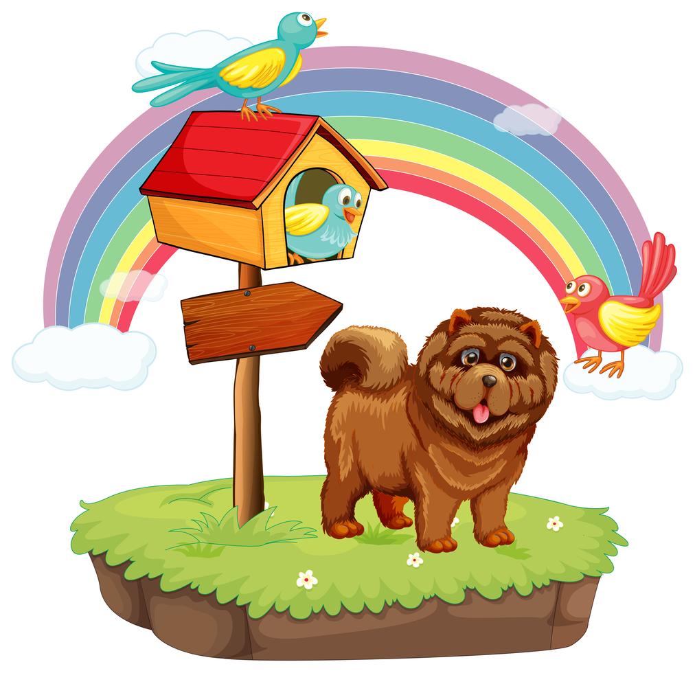 Dog and rainbow 526985 Vector Art at Vecteezy