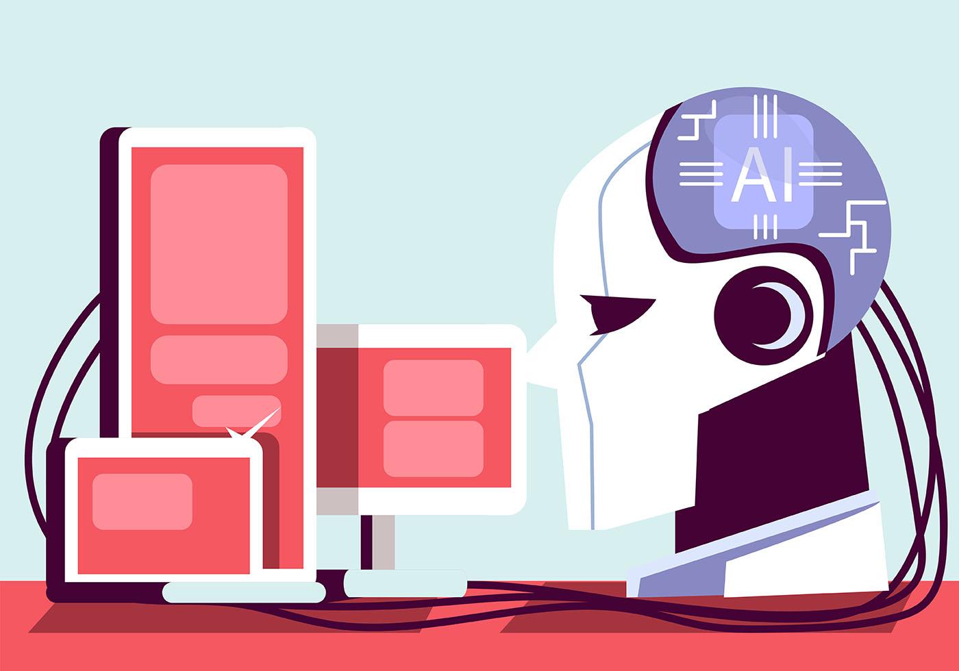 Artificial Intelligence and Computer 527693 Vector Art at Vecteezy