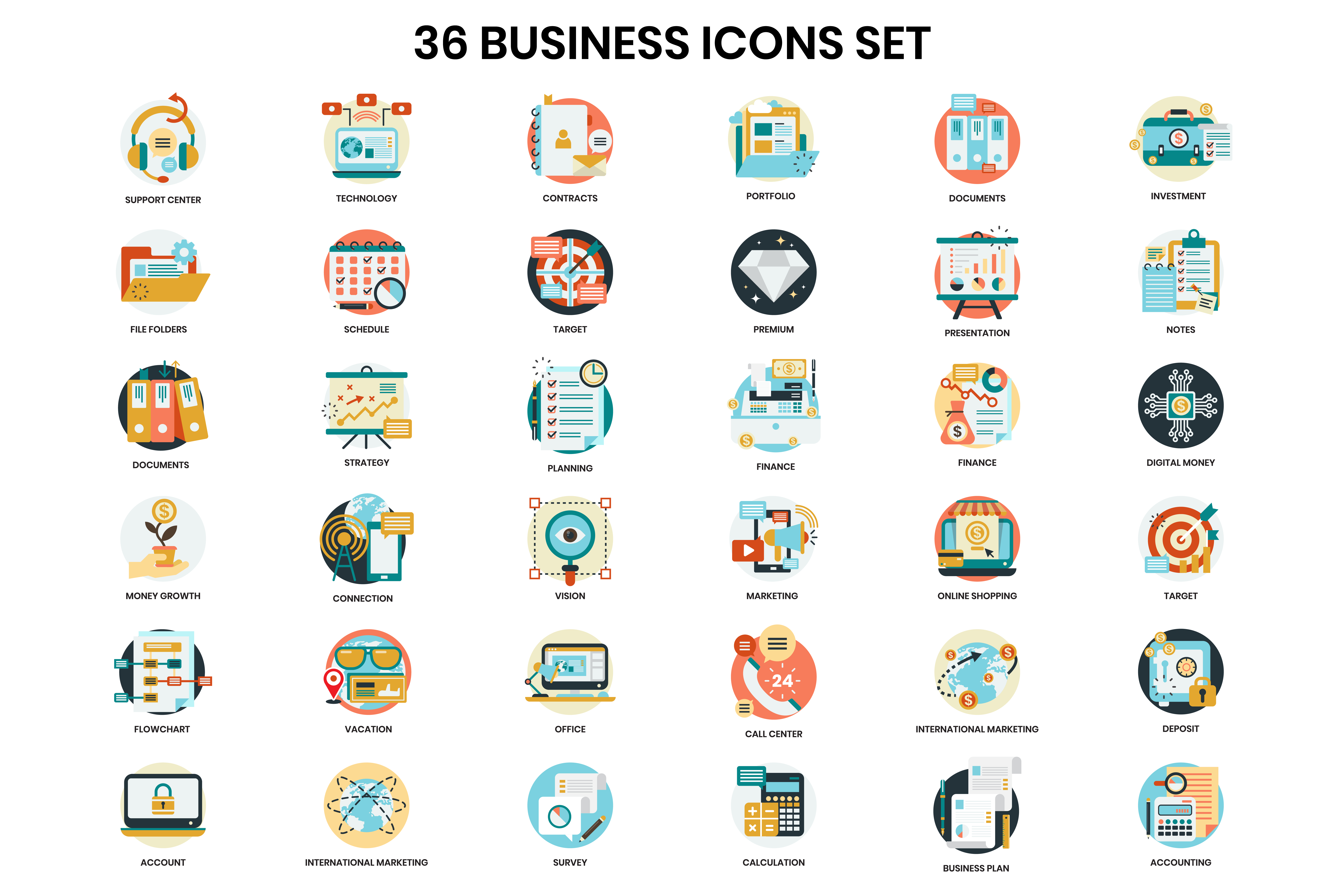 Business icons set for business 527762 Vector Art at Vecteezy