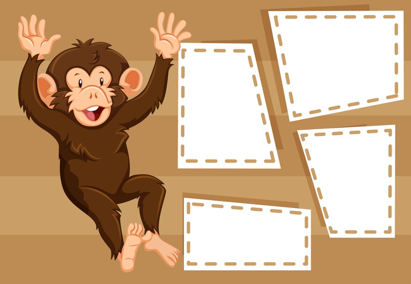 Monkey on note template 528397 Vector Art at Vecteezy