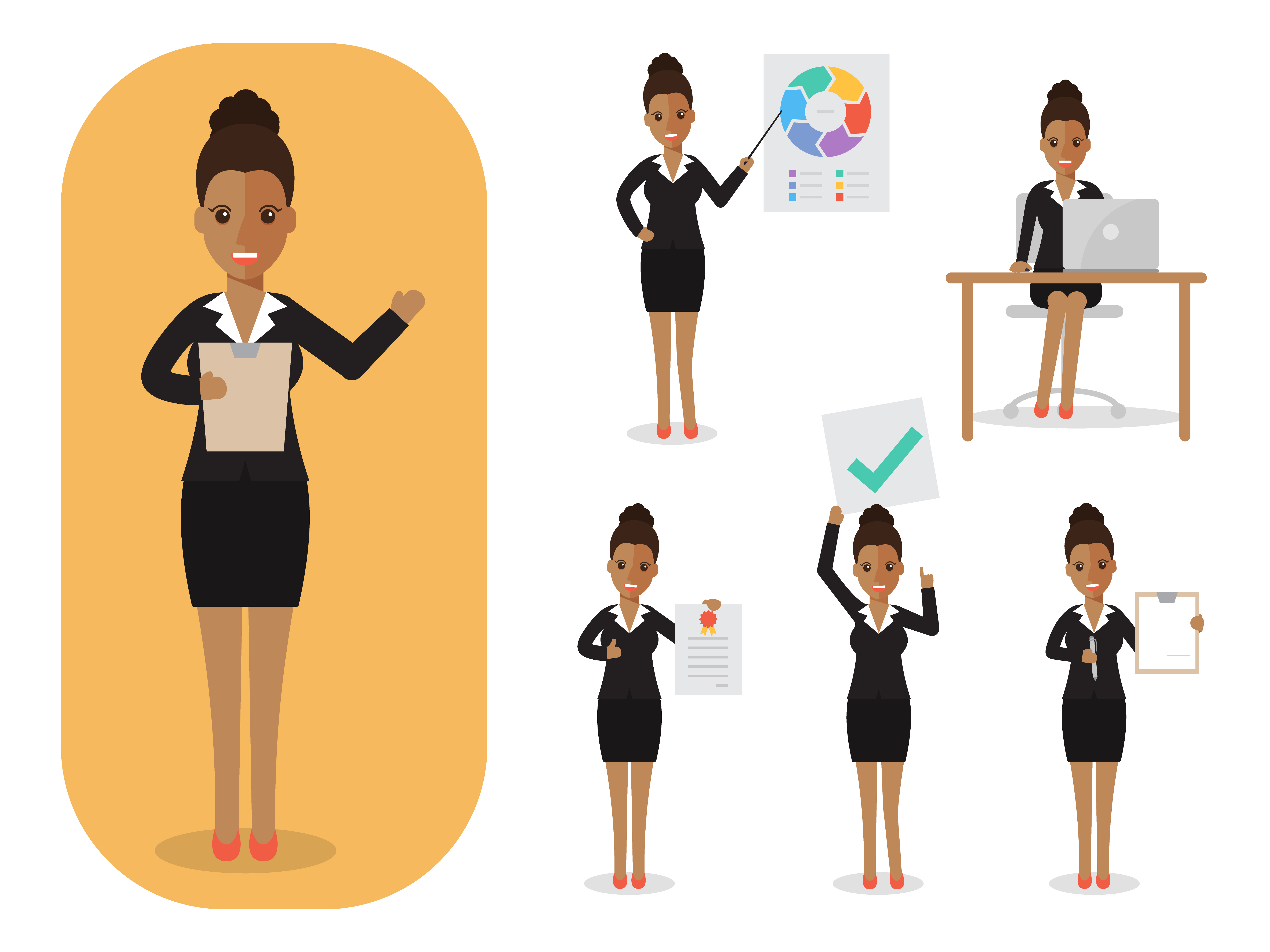 Set Of Businesswoman At Work 528819 Vector Art At Vecteezy