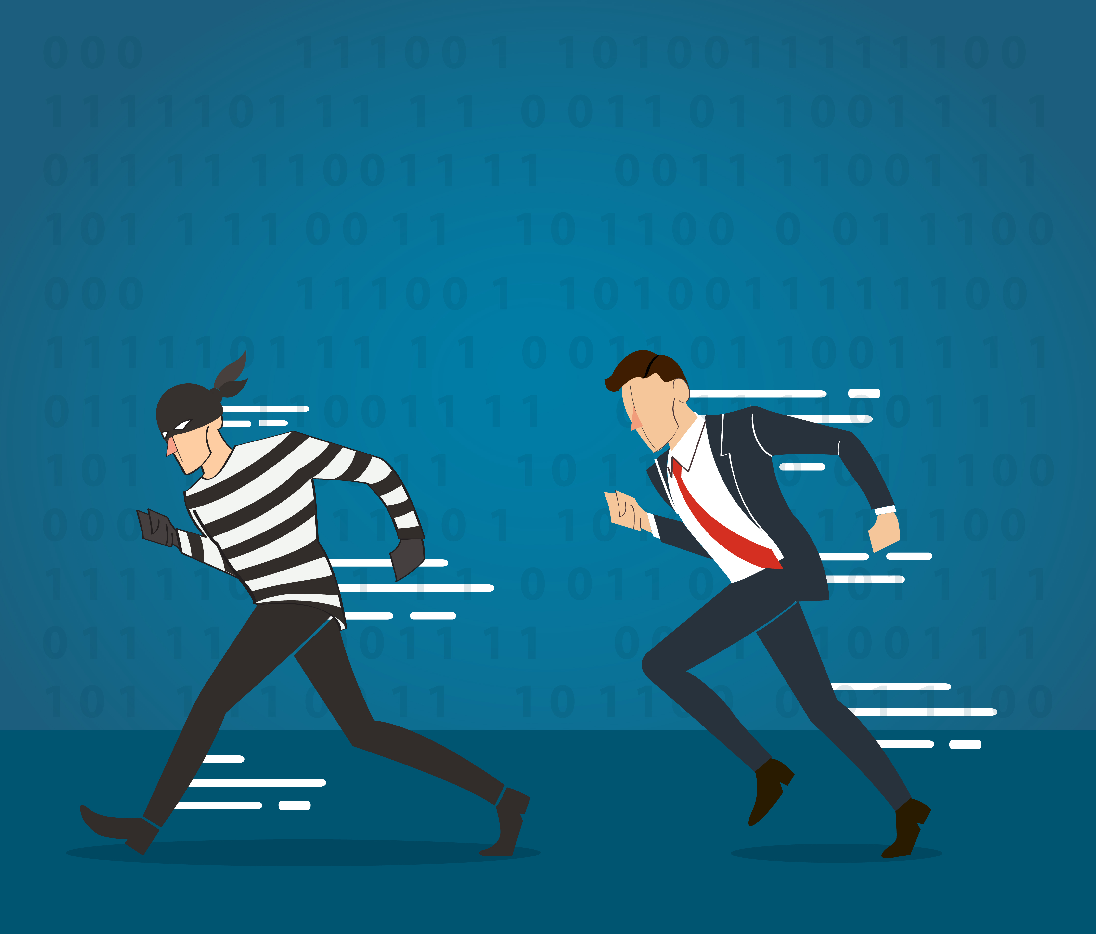 A Businessman Catching The Thief 531737 Vector Art At Vecteezy