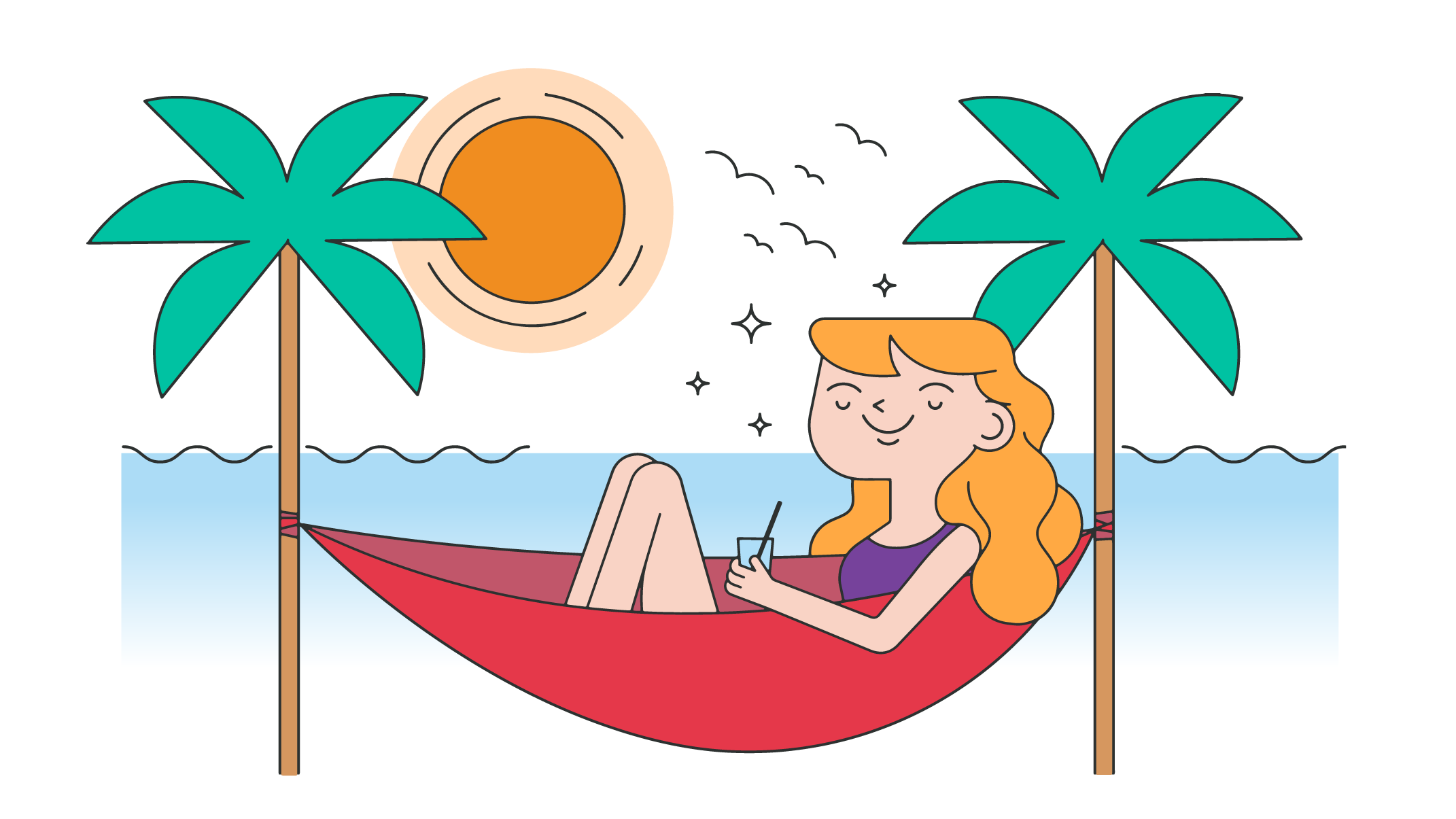 Hammock On The Beach 535921 Vector Art At Vecteezy