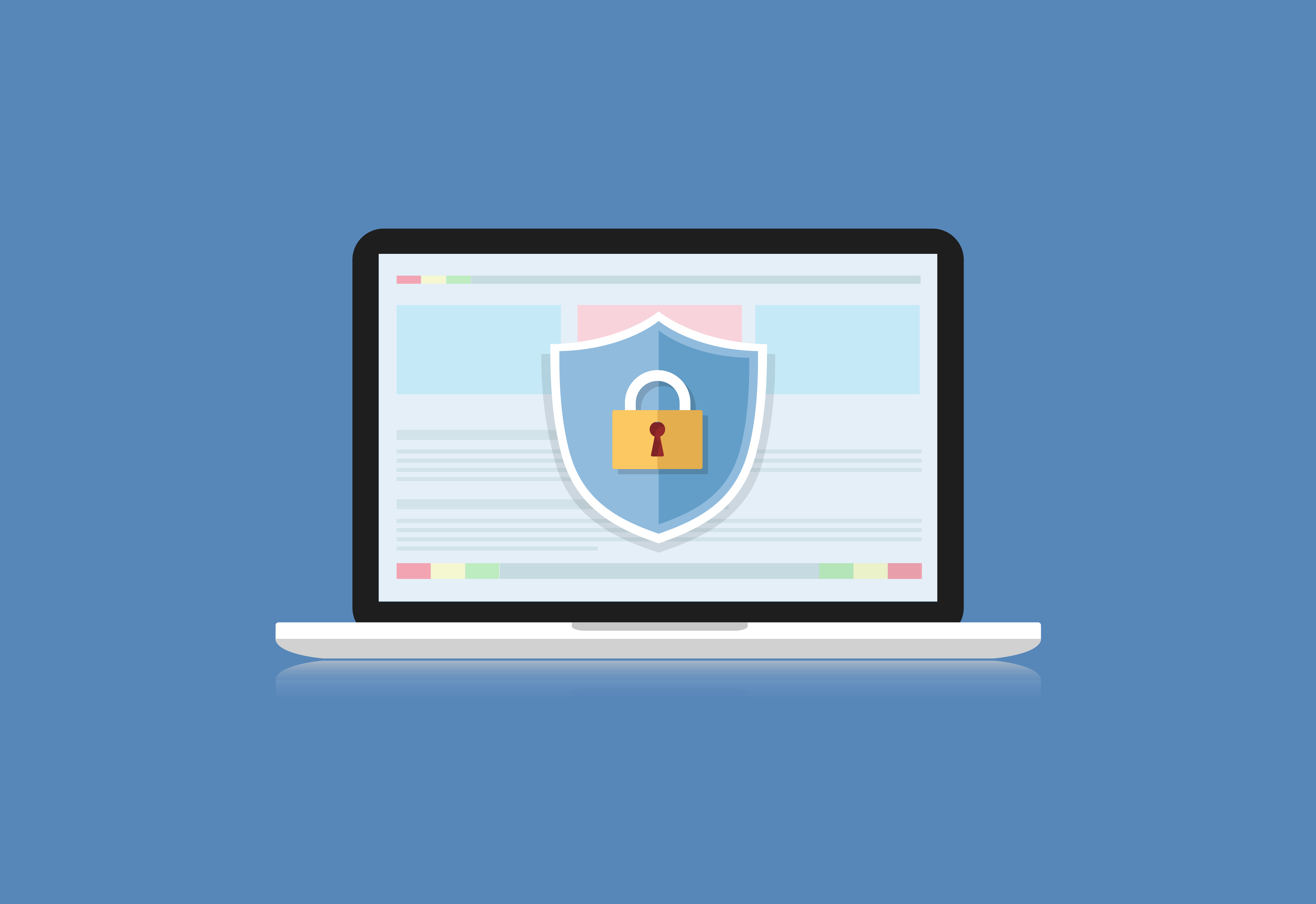 Concept Is Data Security Shield On Computer Laptop Protect Sensitive