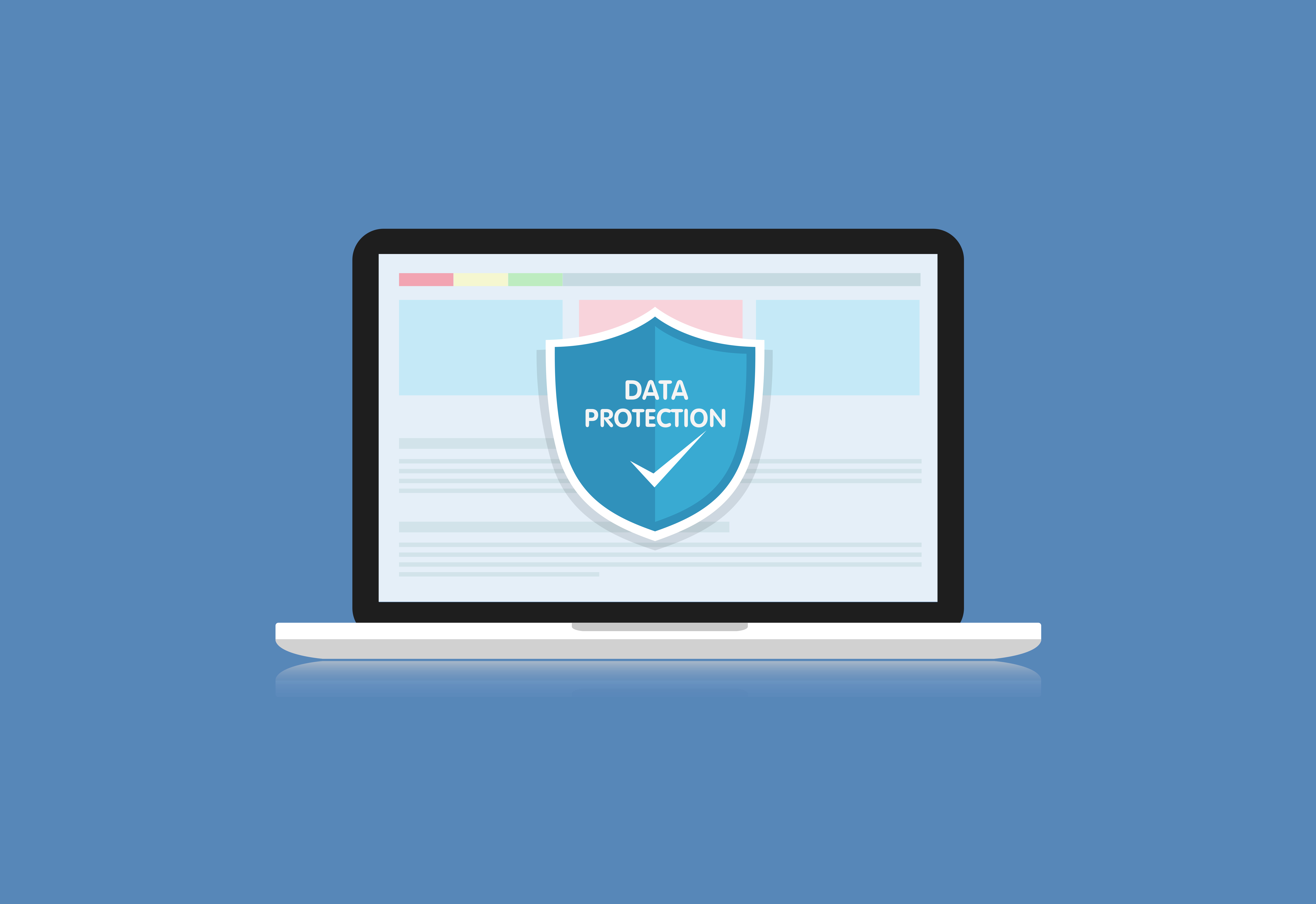 Concept Is Data Security Shield On Computer Laptop Protect Sensitive