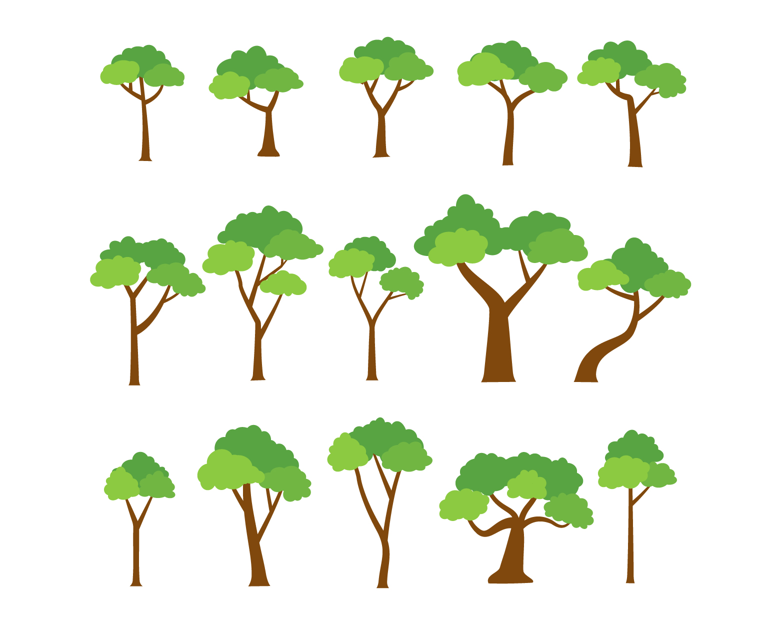 Collection of trees vector on white background 538563 Vector Art at ...