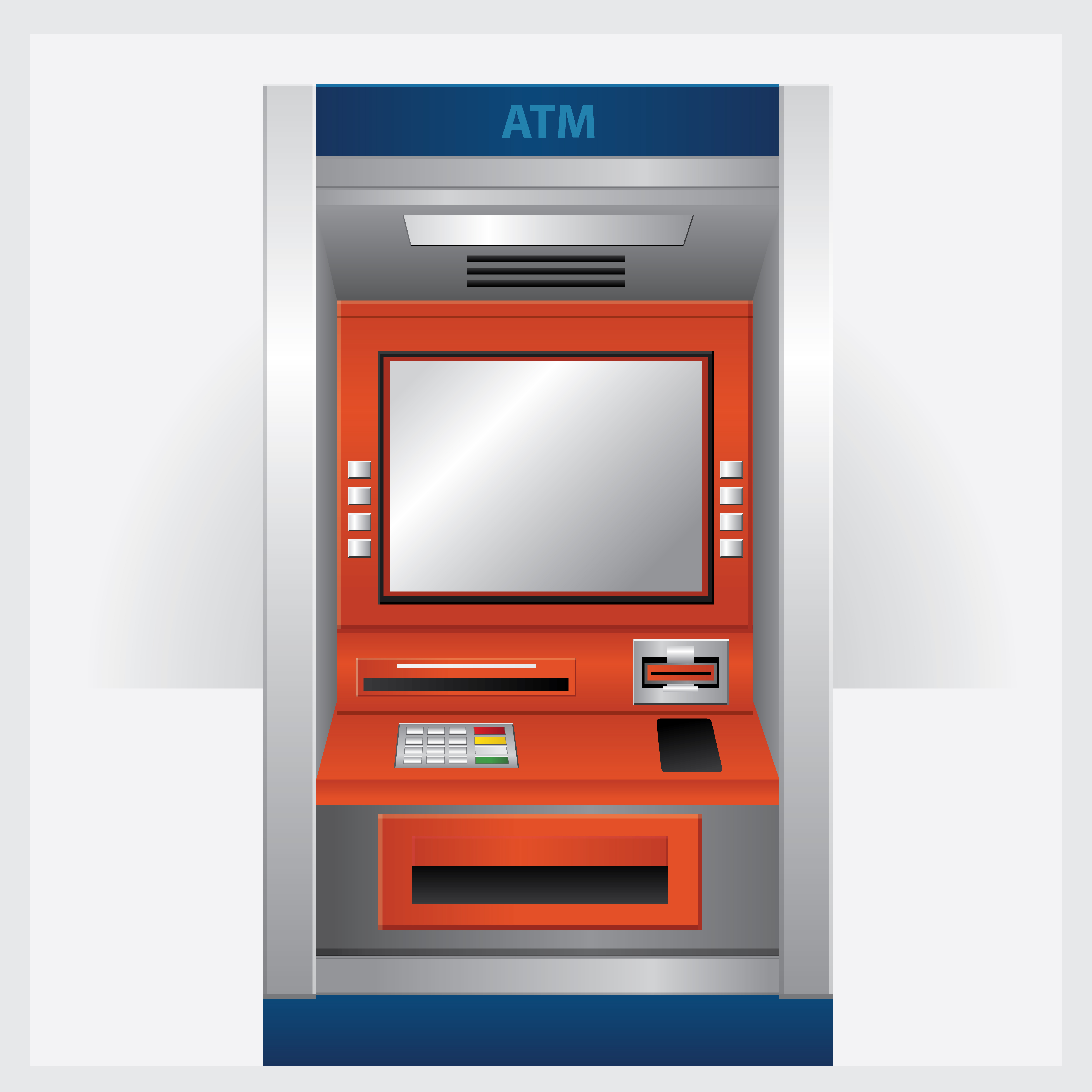 ATM Automatic Teller Machine with ATM Card Vector Illustration 540117 ... ATM Automatic Teller Machine with ATM Card Vector Illustration 540117 ...