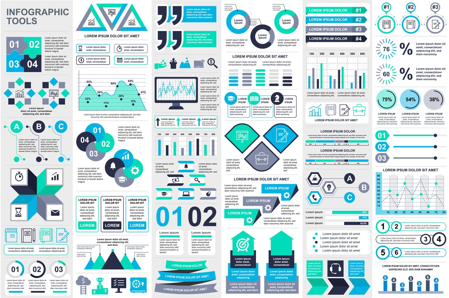 Infographic elements data visualization vector design template. Can be ...