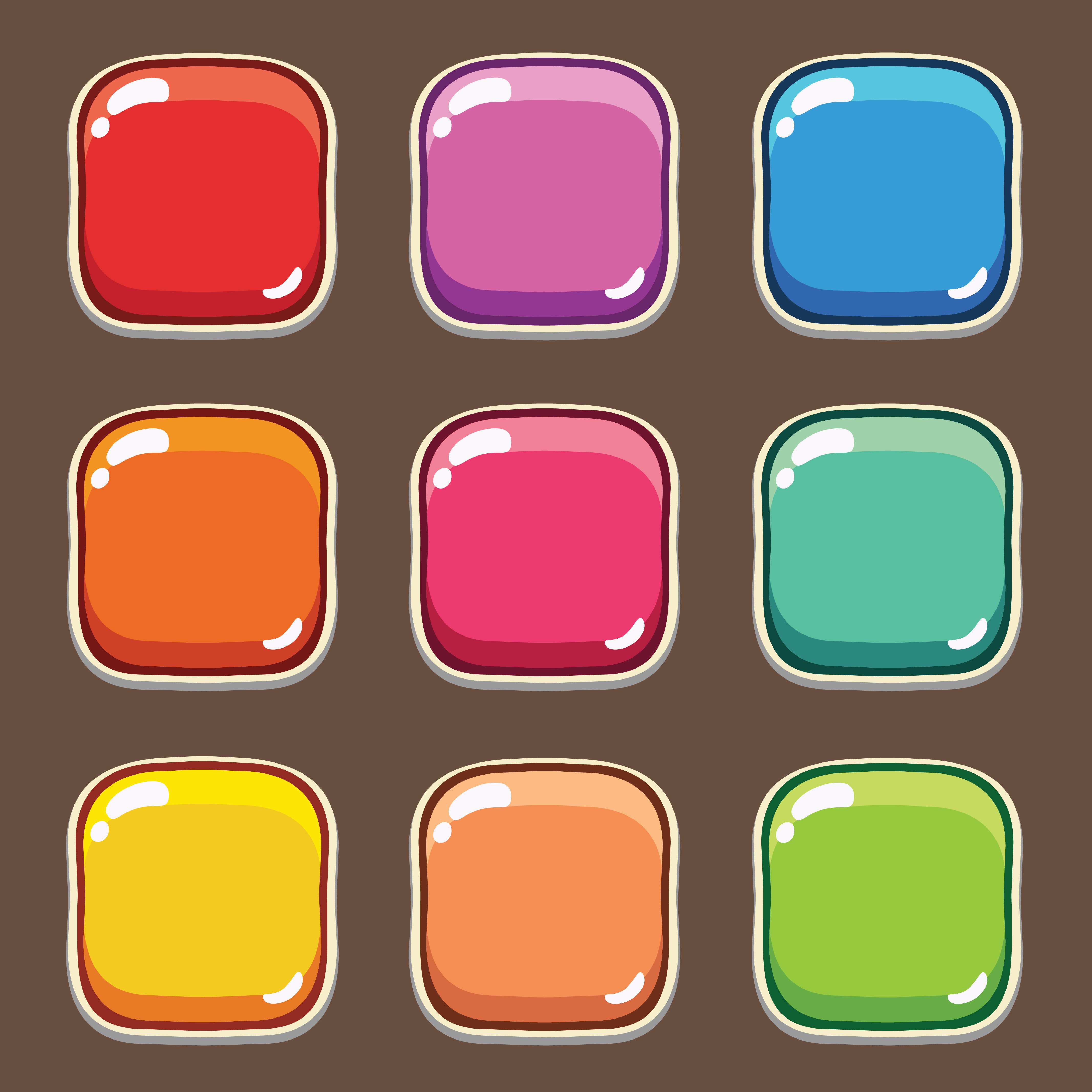 Cartoon Button Set Game Gui Element For Mobile Game 541161 Vector Art