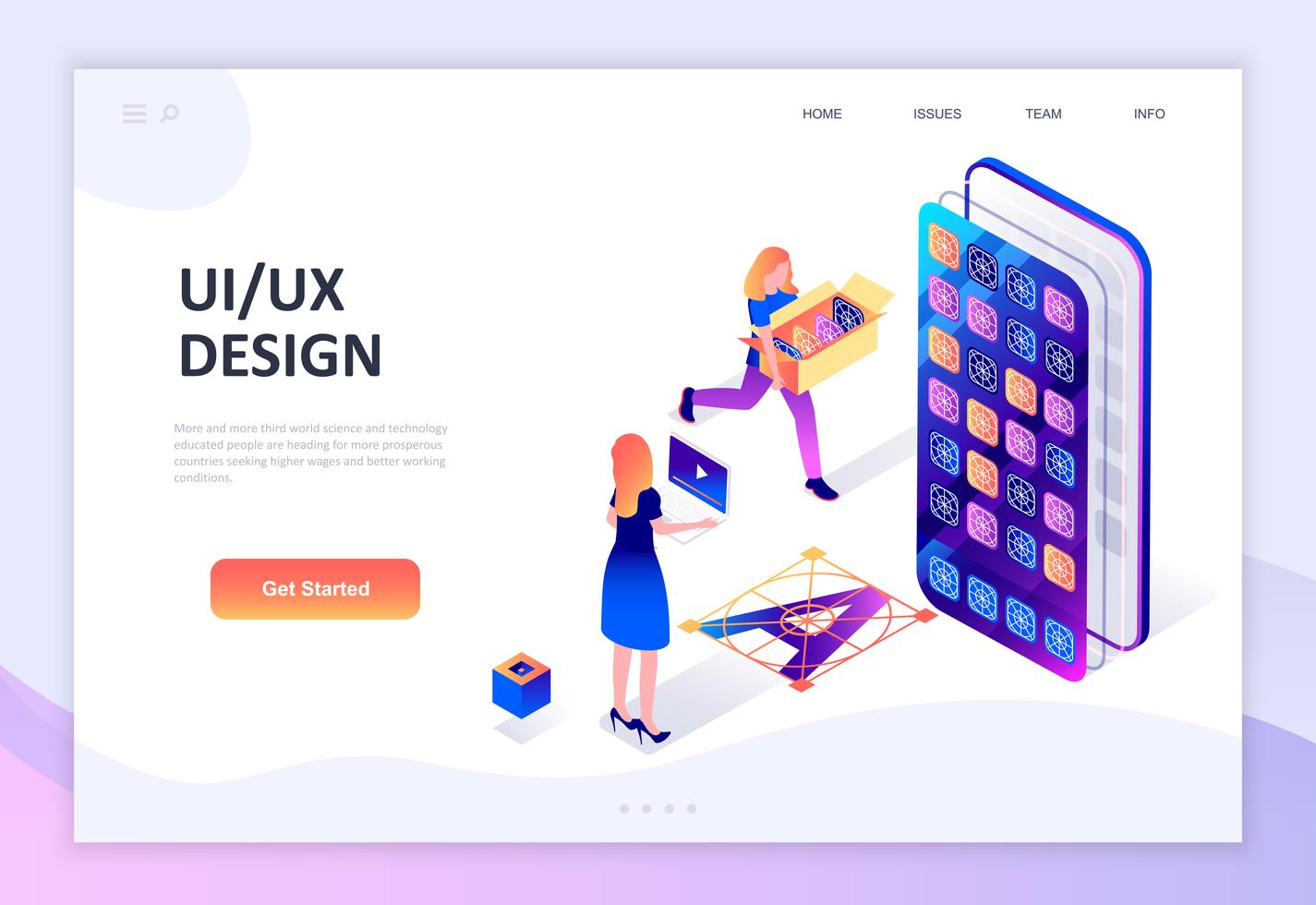 Modern Flat Design Isometric Concept Of Ux Ui Design 543716 Vector Art At Vecteezy