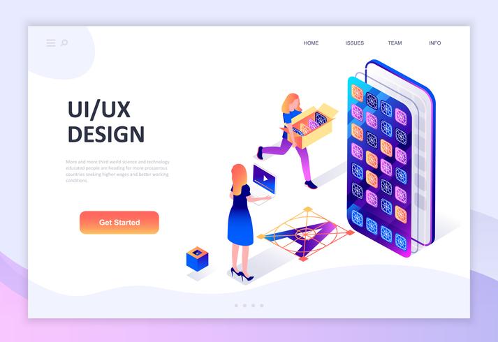 Modern Flat Design Isometric Concept Of Ux Ui Design 543716 Vector Art
