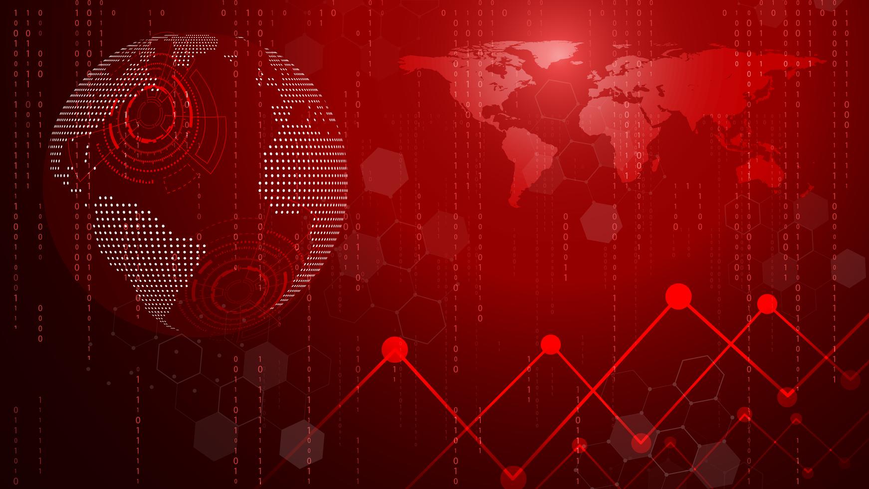 Red Technology Circle And Computer Science Abstract Background Business And Connection