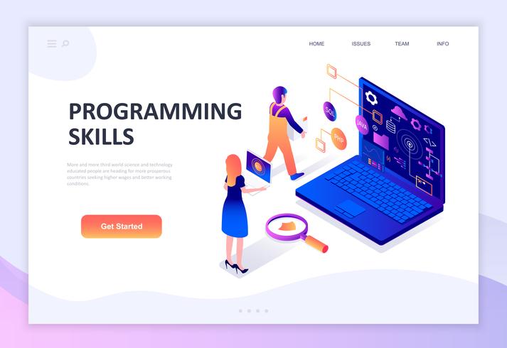 Modern flat design isometric concept of Programming Skills 543886 ...