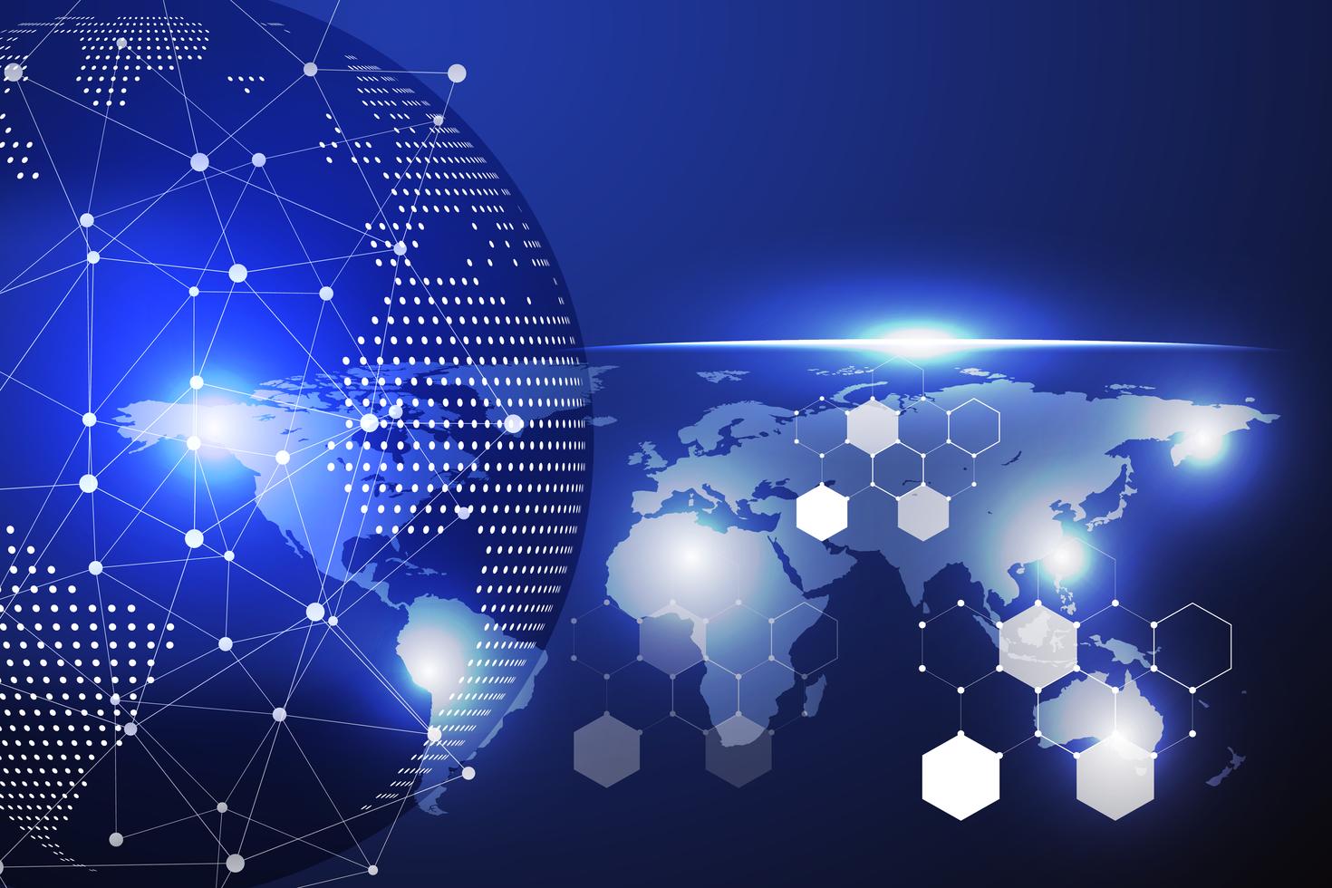 Blue Technology Circle And Computer Science Abstract Background With