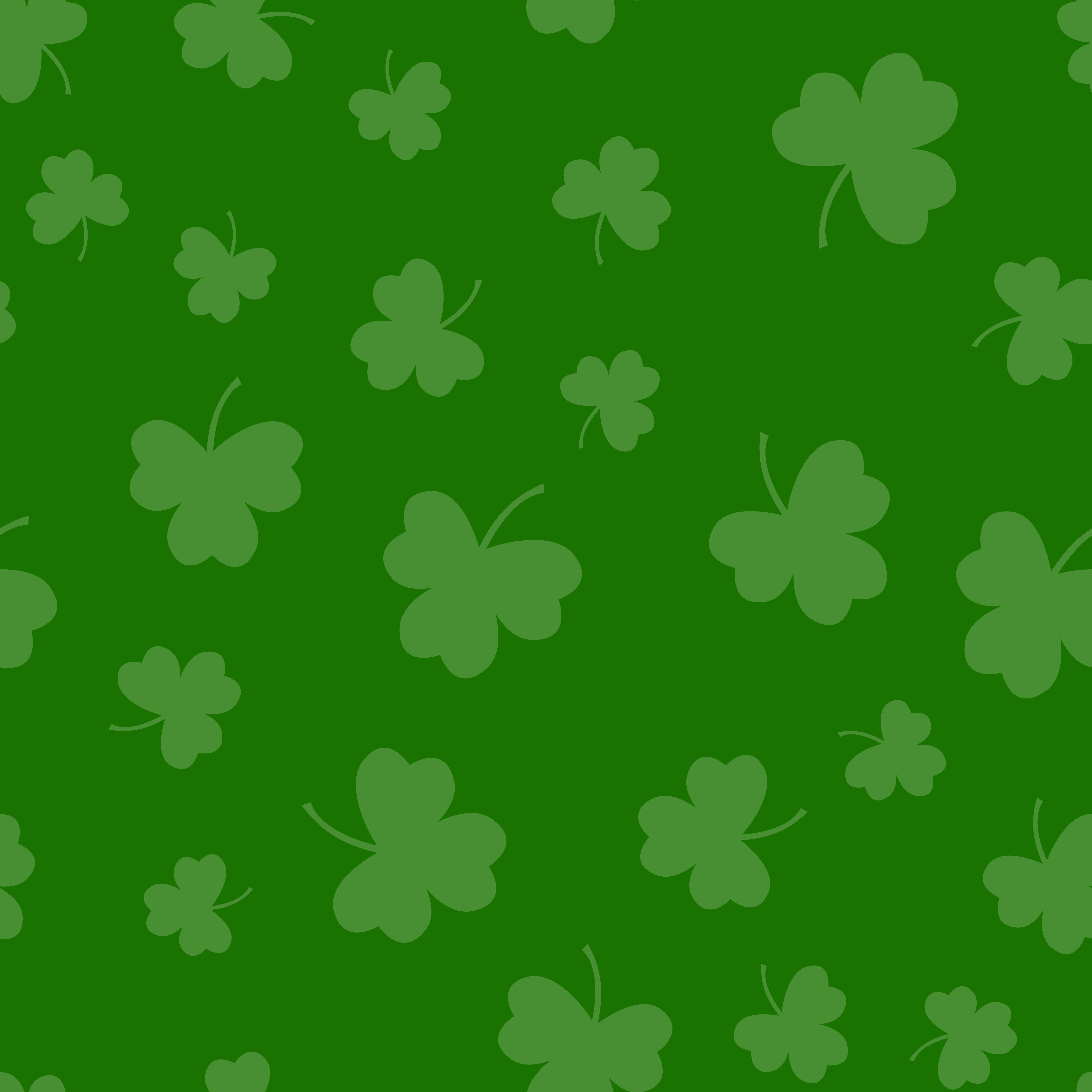 Seamless Green Shamrock Clover Leaf Pattern Background Saint Patricks